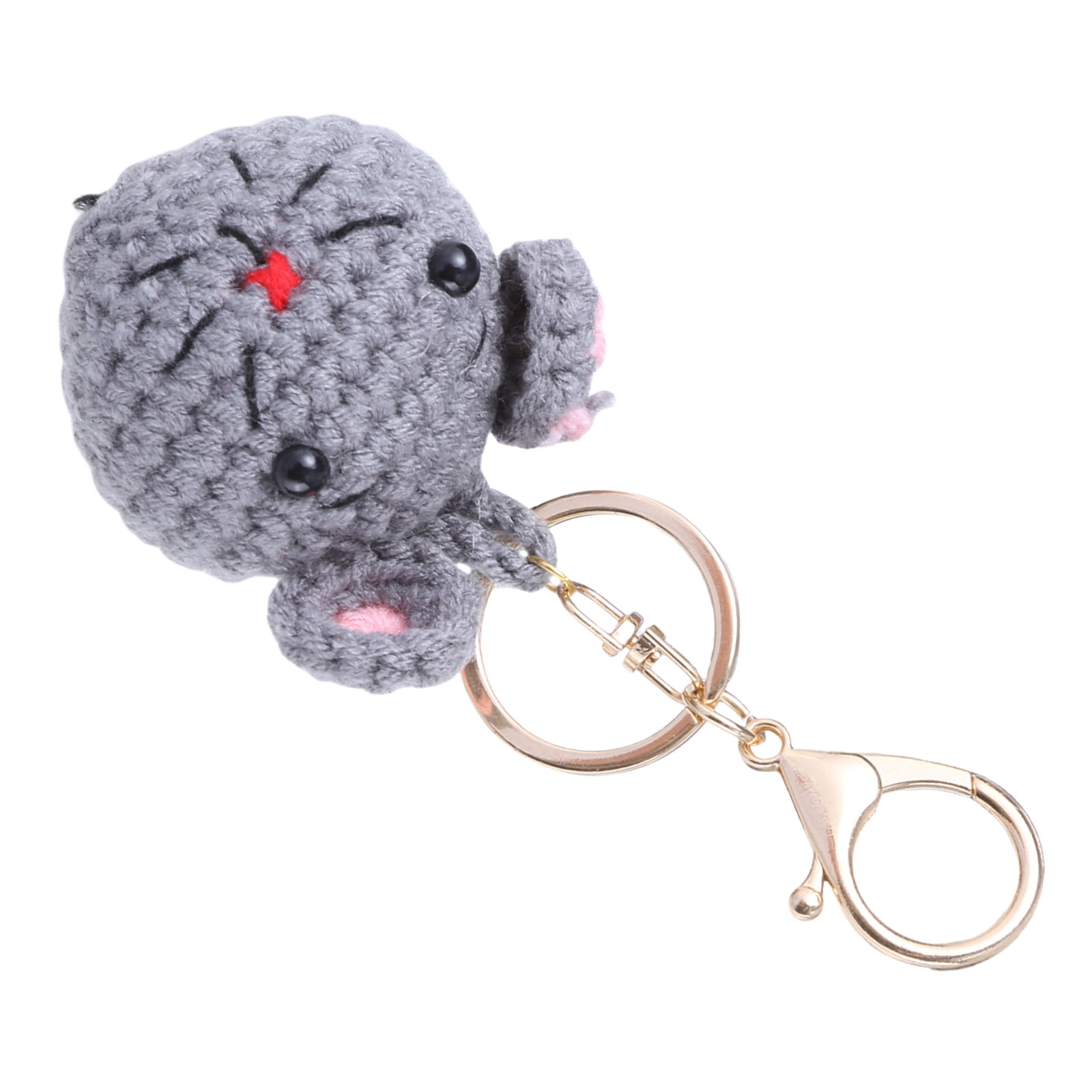 Hamster Yarn Charm Keyring Soft Knitted Keychain Handmade Crochet Key ...
