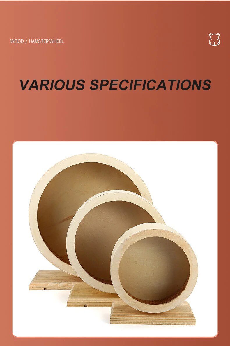 Hamster cork padded running wheel Wooden Chinchillas Solid wood with ...