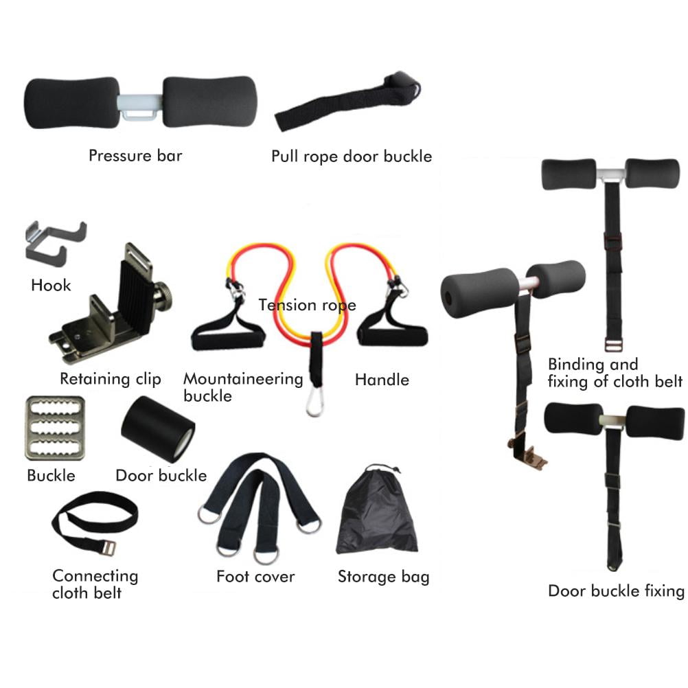 Hamstring Curl Strap Set Portable Adjustable Doorway Sit Up Exercise ...