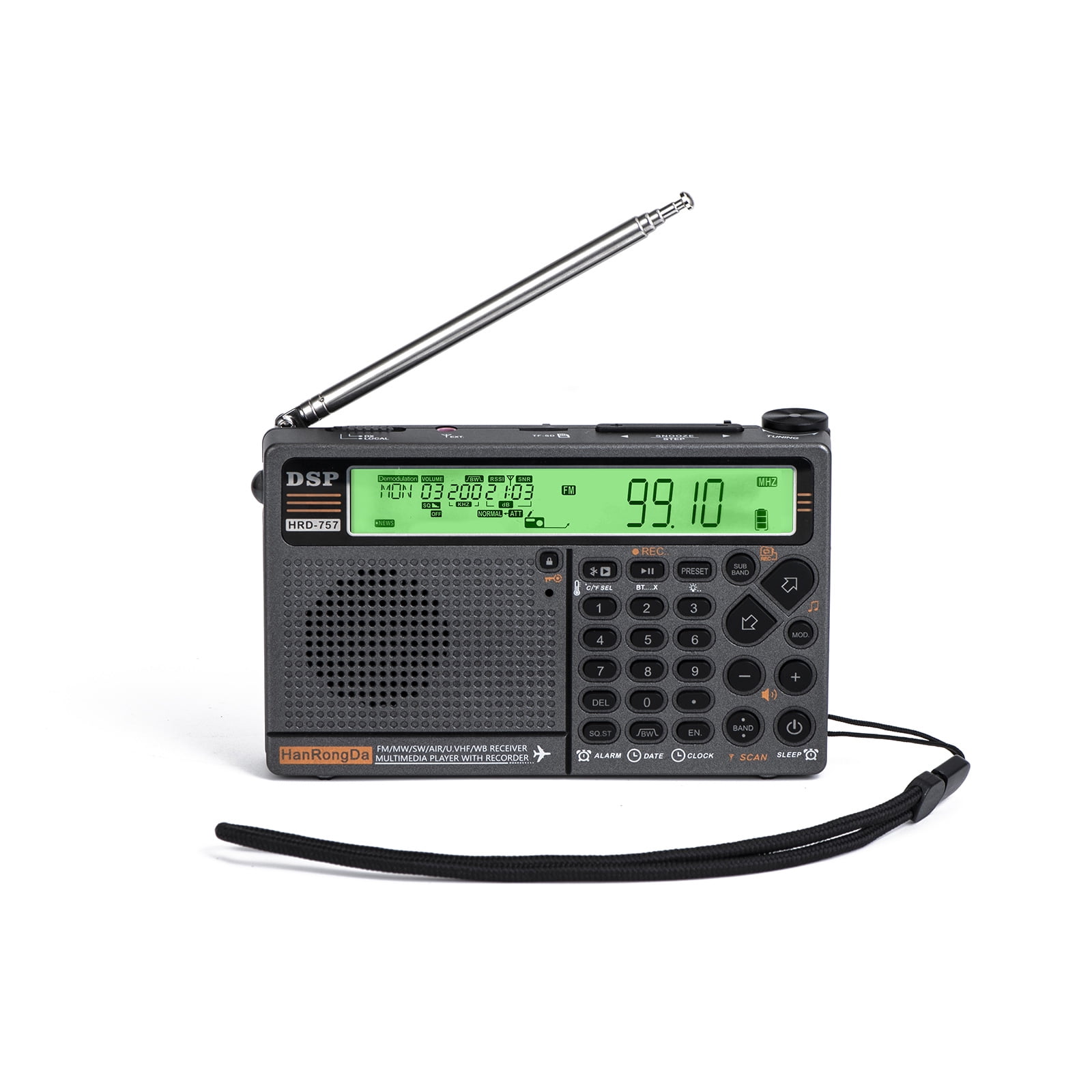 HanRongDa HRD-757 Multi-band Radio FM AM MW SW V.UHF AIR WB Portable ...