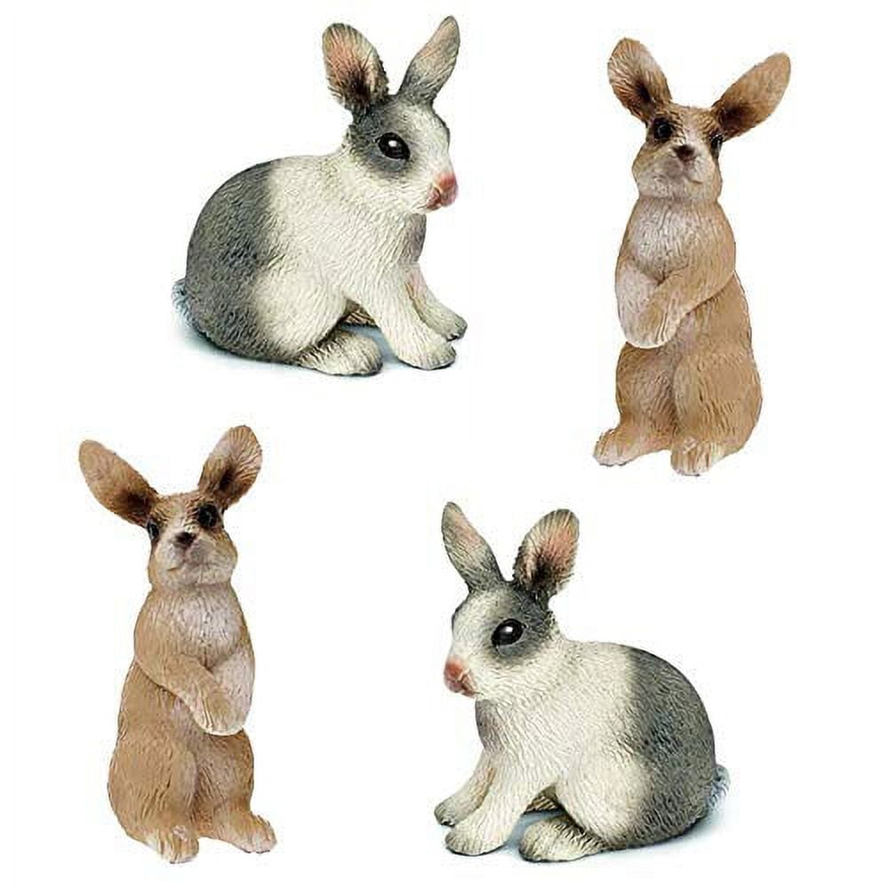 HanYoer 4 pcs Rabbit Toy Figure, Rabbit Figure Toy Collection Playset ...