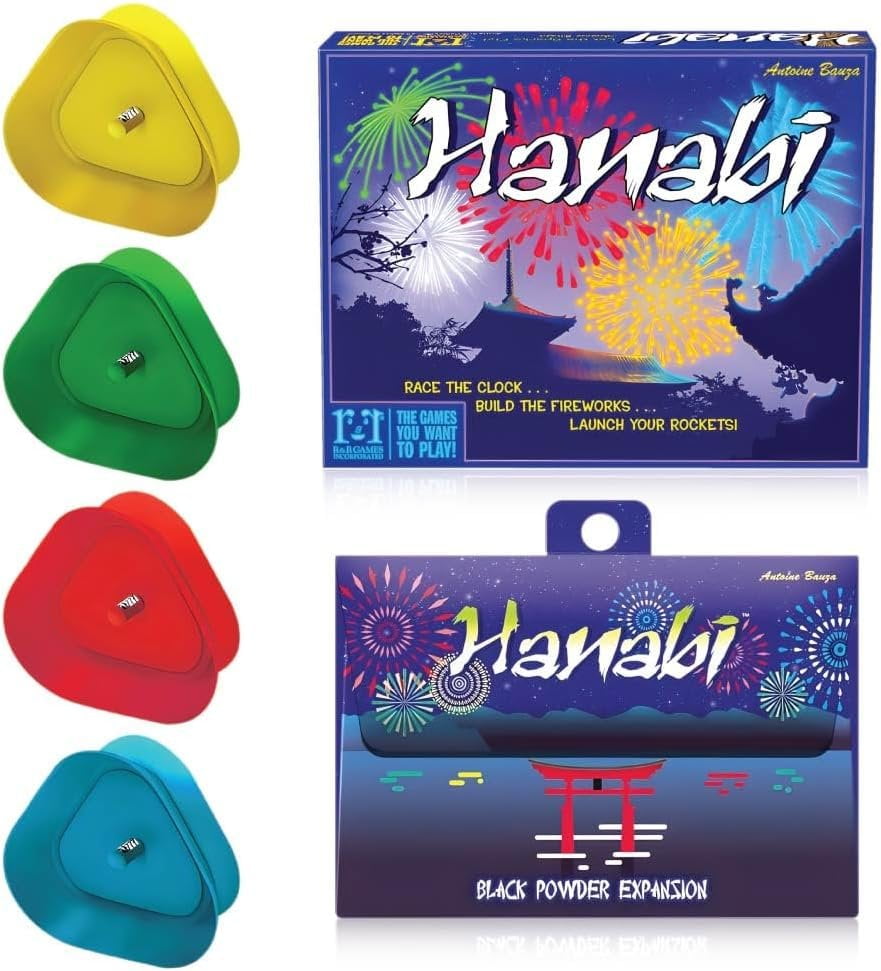 Hanabi Card Game with Black Powder Expansion and Playing Cards Holder ...