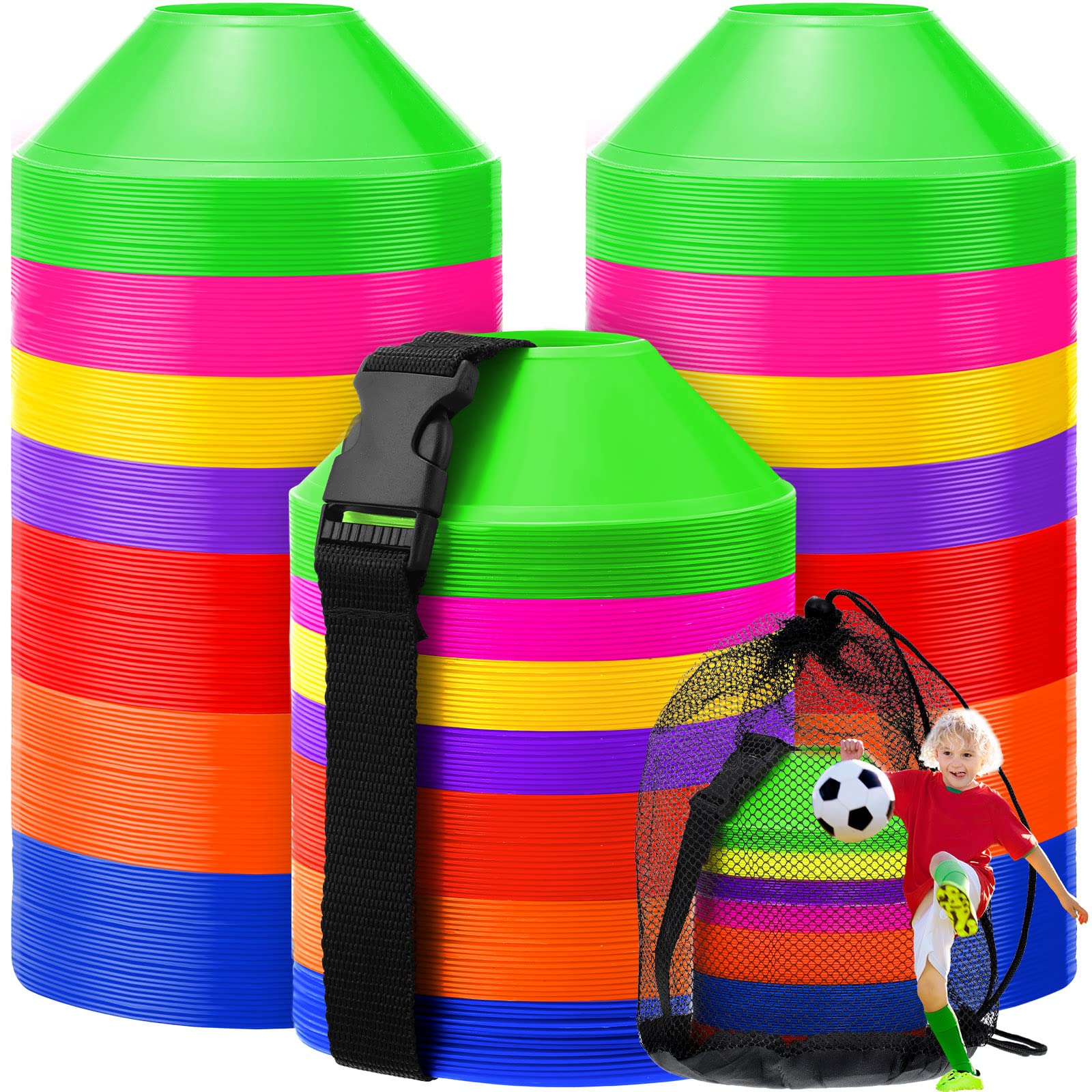 Hanaive 100 Pieces Mini Soccer Cones for Drills 5 Inch Sport Cones ...