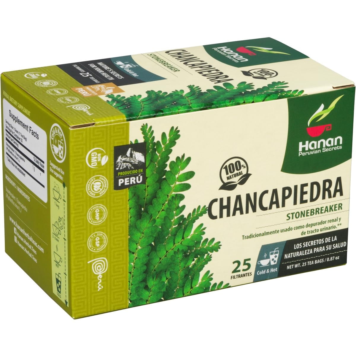Hanan Chanca Piedra Tea 25 Herbal Teabags of Kidney Stone Breaker Dried ...