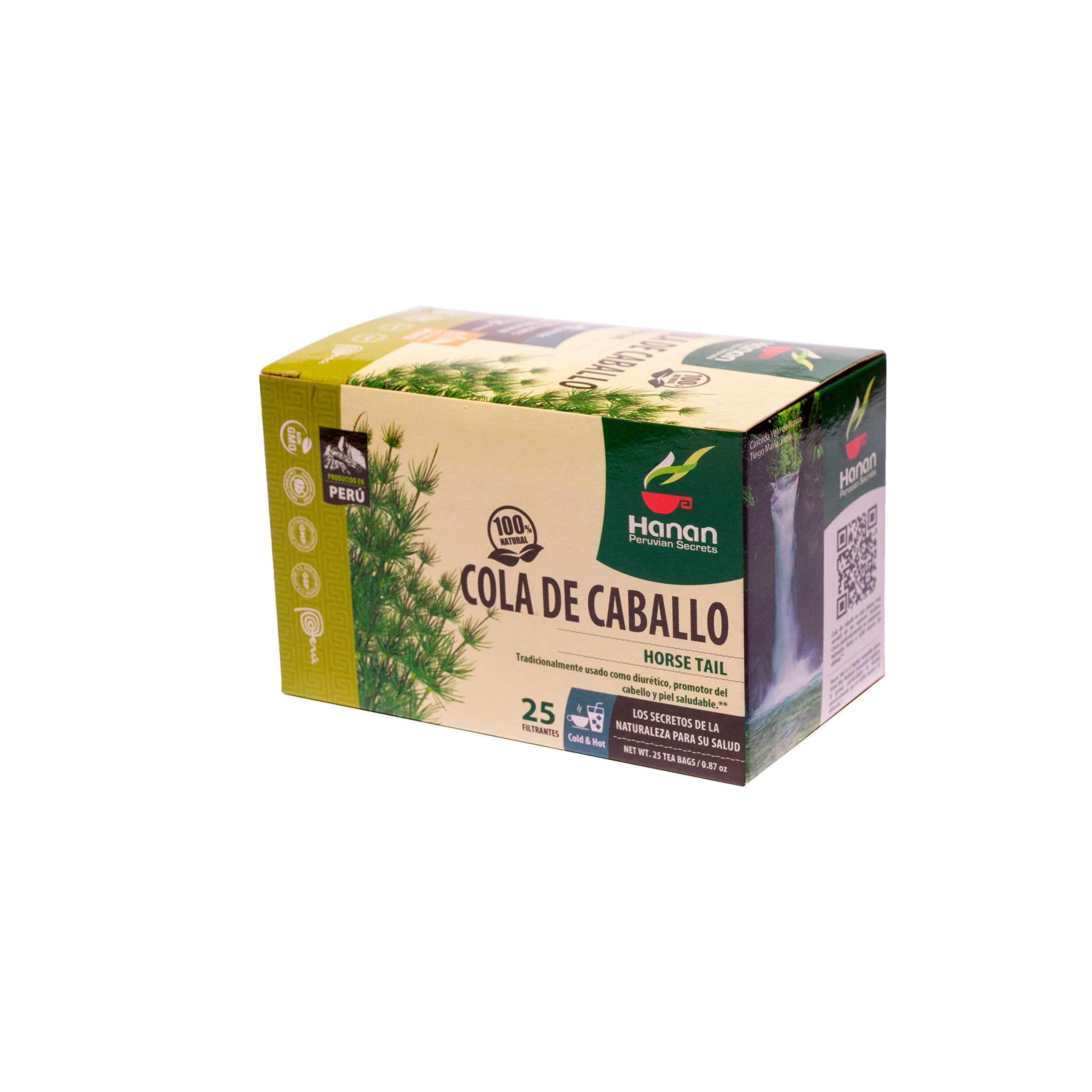 Hanan Peruvian Secrets Cola De Caballo Herbal Tea, 25 Tea Bags ...