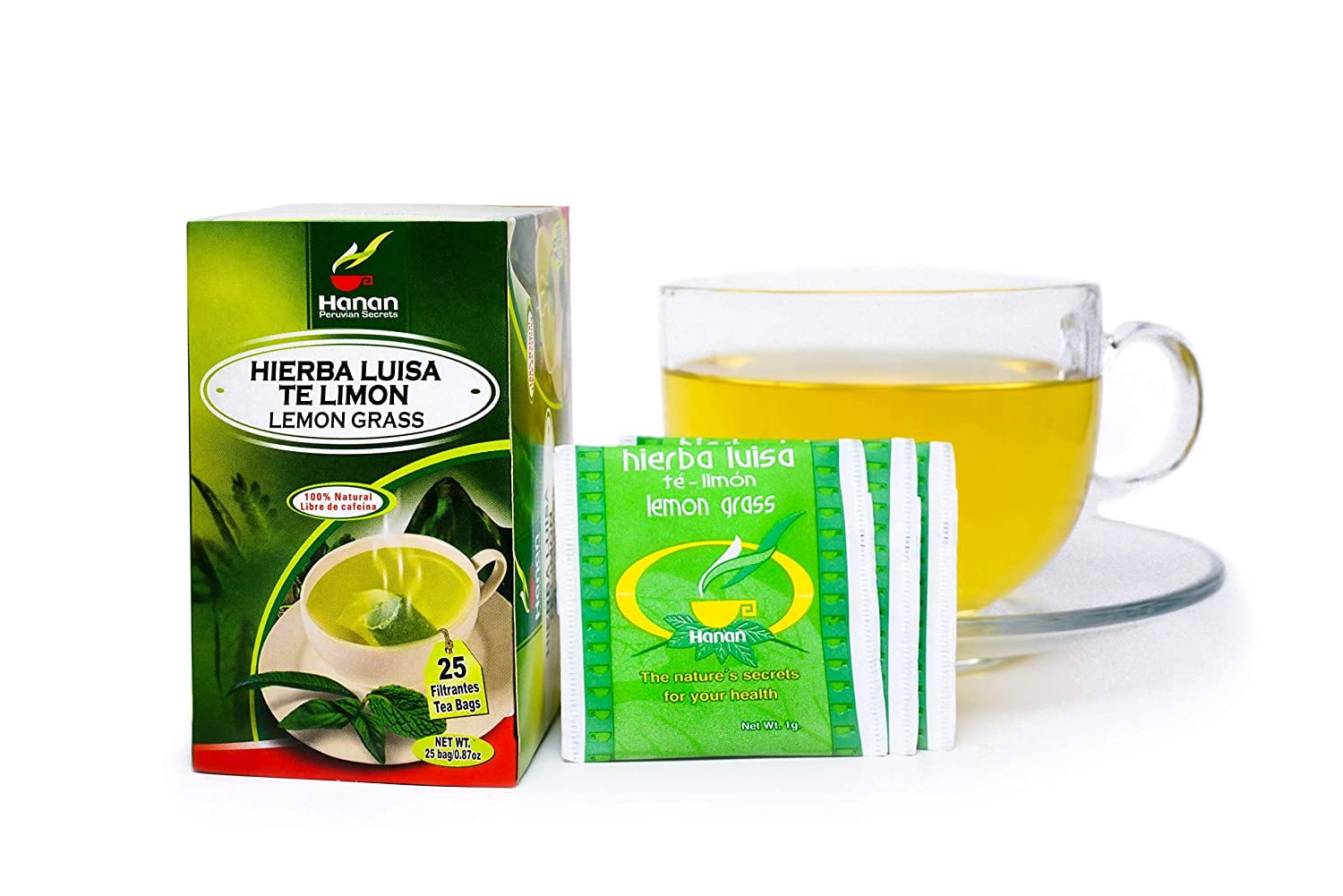 Hanan Peruvian Secrets Hierba Luisa Te Limon | 100% Natural Lemon Grass | 25 Tea Bags ...