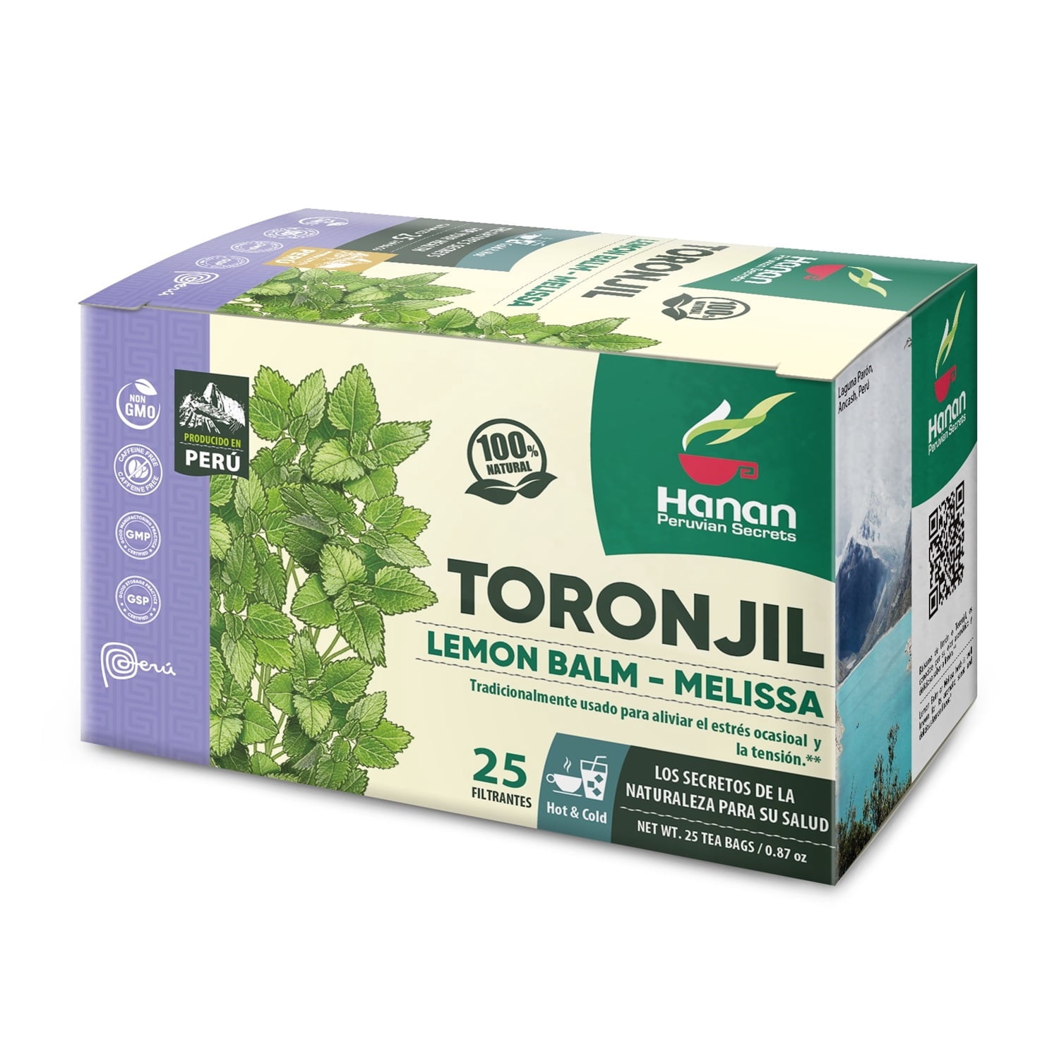 Hanan Peruvian Secrets Lemon Balm Tea (Toronjil) -3 Pack of 75 Teabags ...