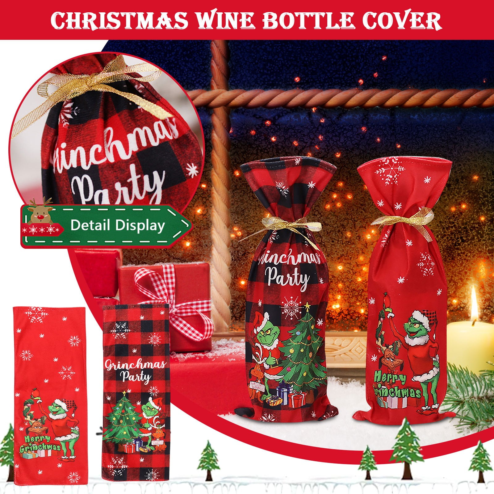 Lunuaoe Christmas Decorations 2024 Christmas Scene Dress Up Props Green ...