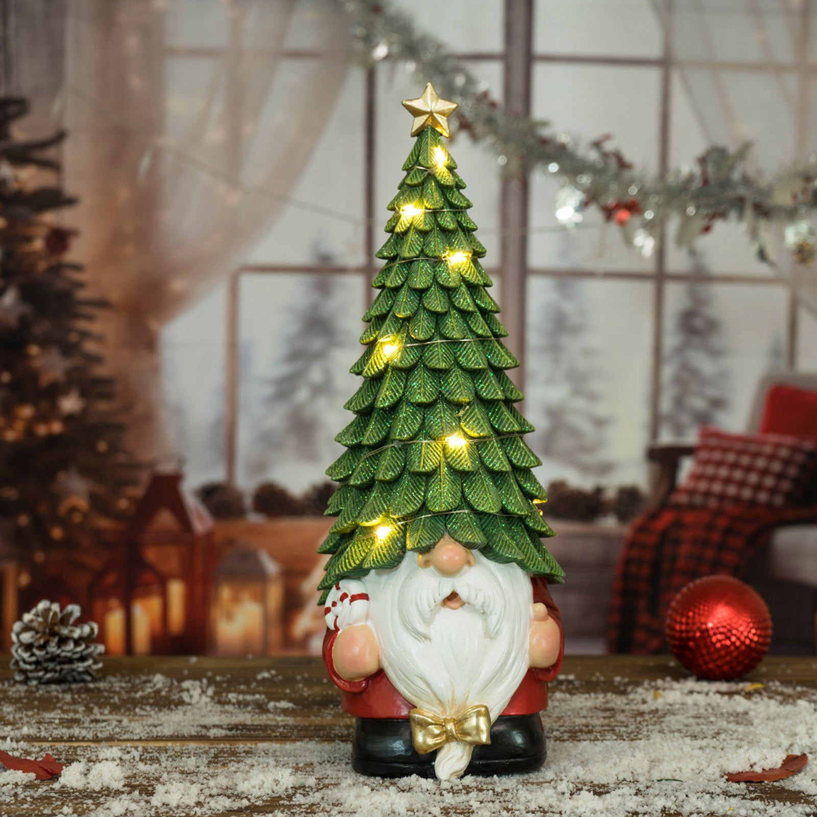 Hanas Christmas Decorations Grinch 2024 Christmas Dwarf Luminous Statue ...