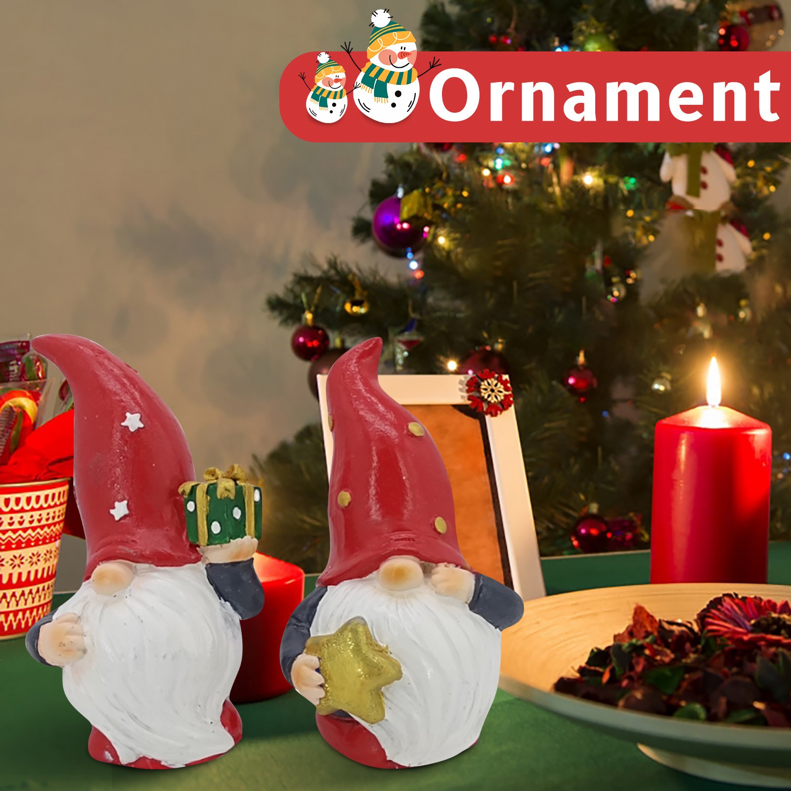 Hanas Christmas Decorations Grinch 2024 Christmas Gnome Statue Winter ...