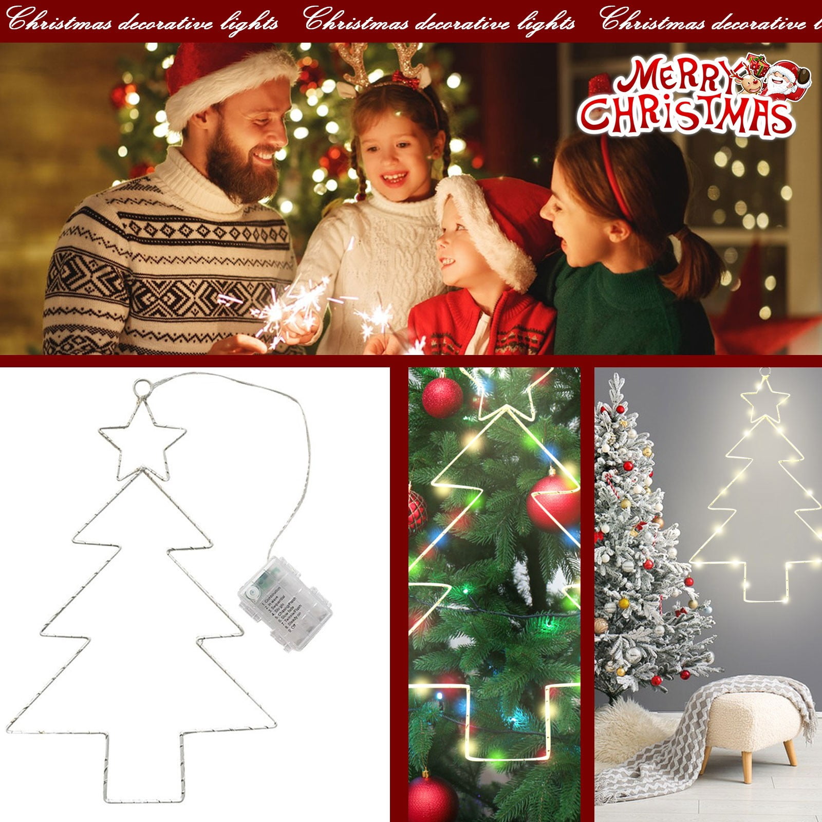 Hanas Christmas Decorations Grinch 2024 Tree Props Christmas Decor LED ...