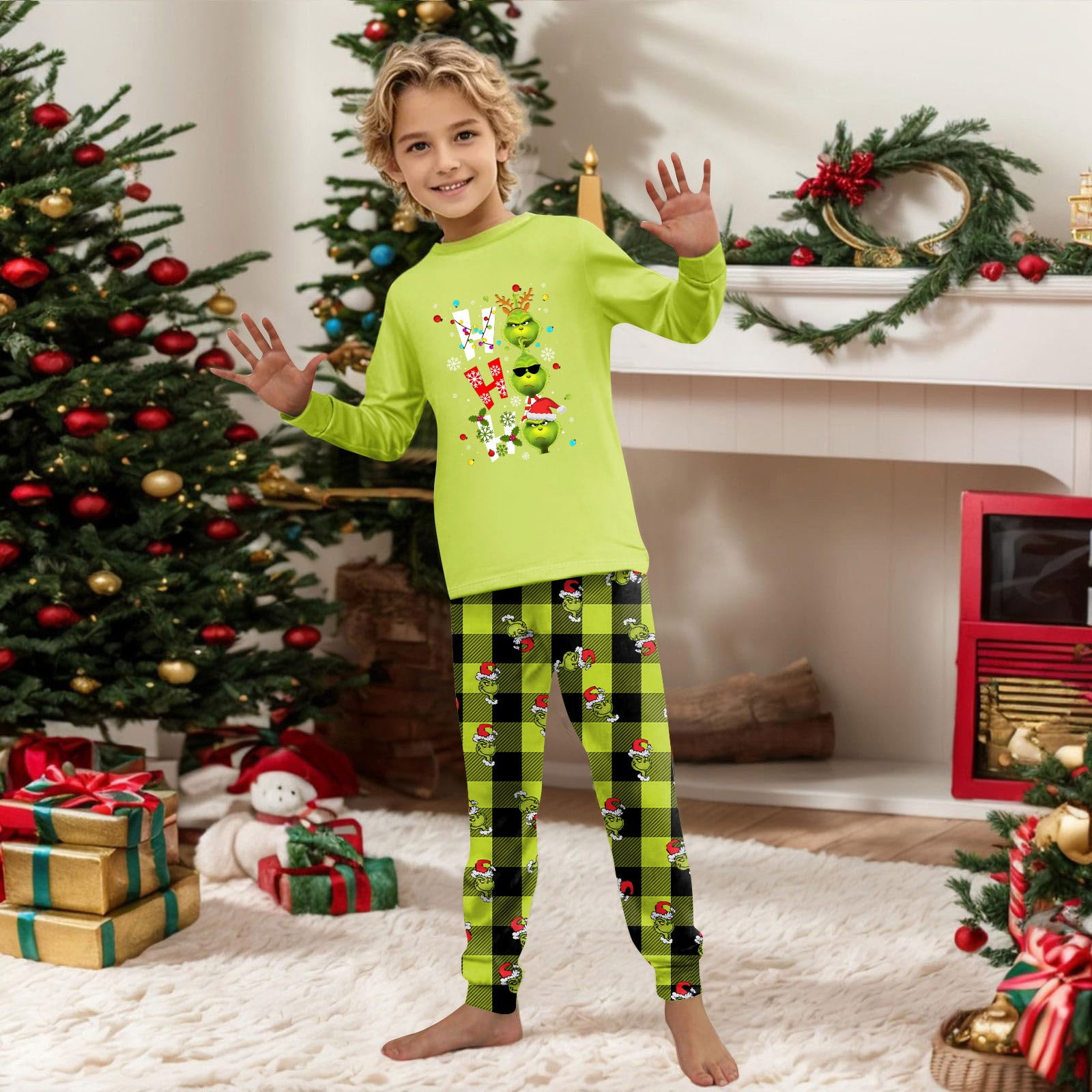 Hanas Gr1nch Christmas Family Pajamas 2024 Soft Cute Holiday Sleepwear ...