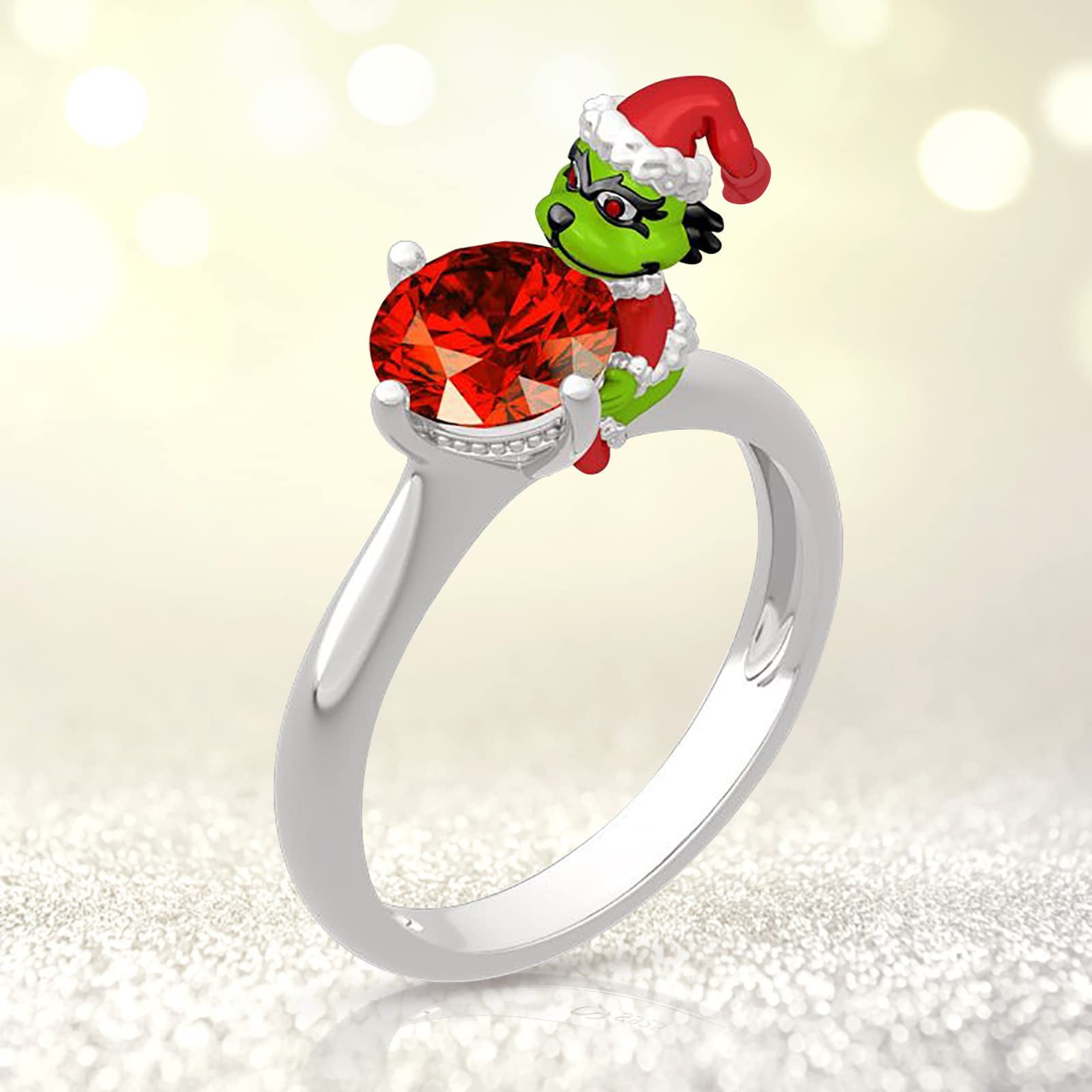 Hanas Grinch Christmas Decorations Christmas Green Round Cut Diamond ...