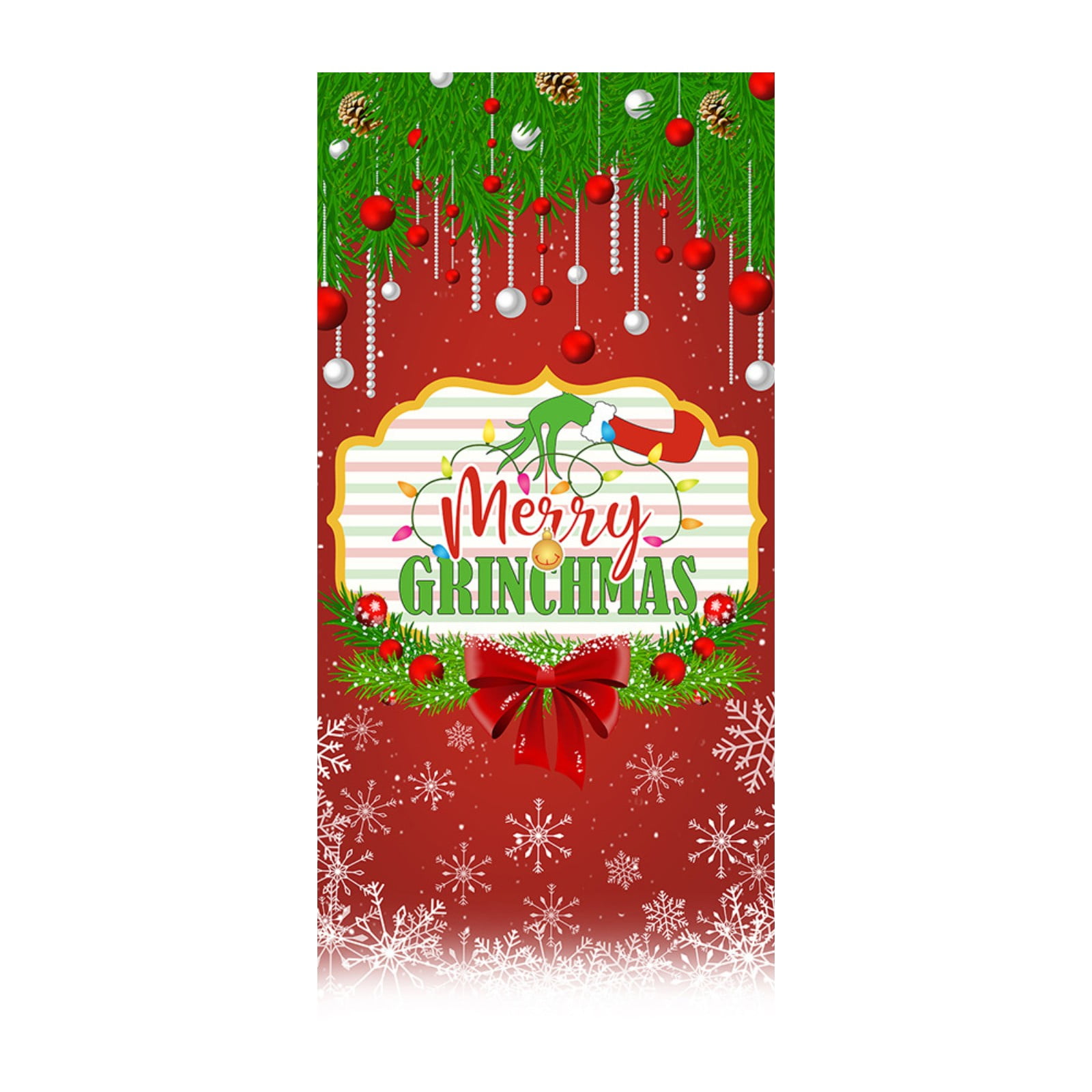 Lunuaoe Grinch Christmas Decorations Door Curtain, Christmas Door Width ...