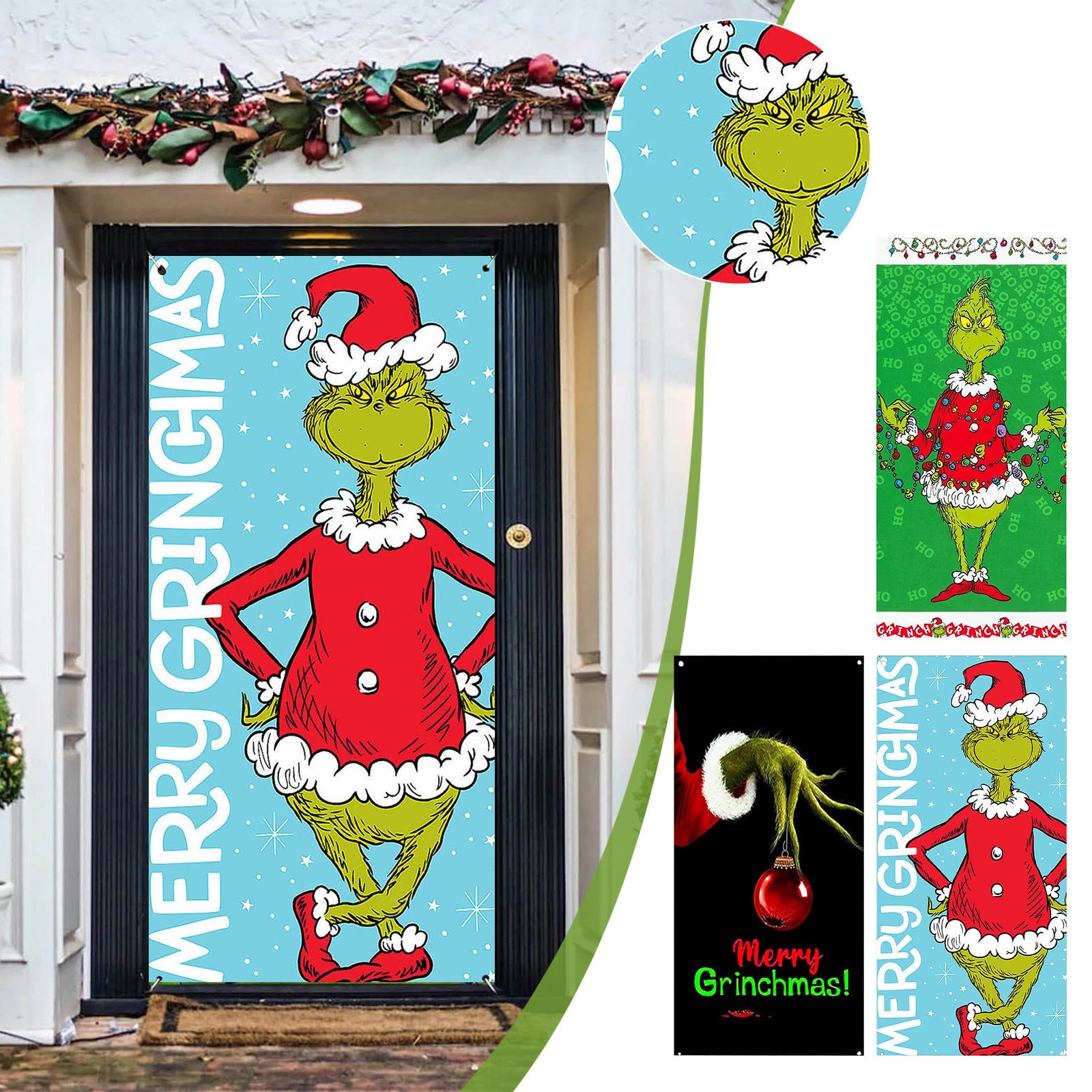 Hanas Grinch Christmas Decorations Grinch Christmas Door Curtain ...