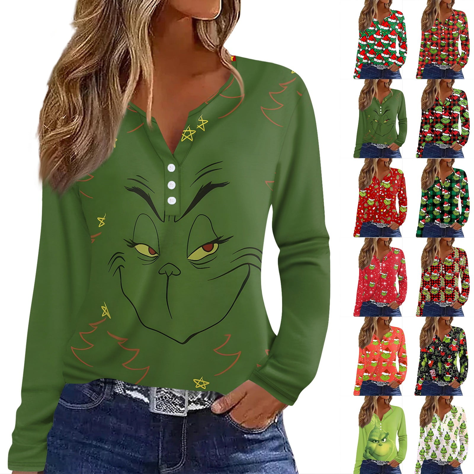 Hanas Grinch Clothes Christmas Shirts Grinch Women's T Shirt Tee ...