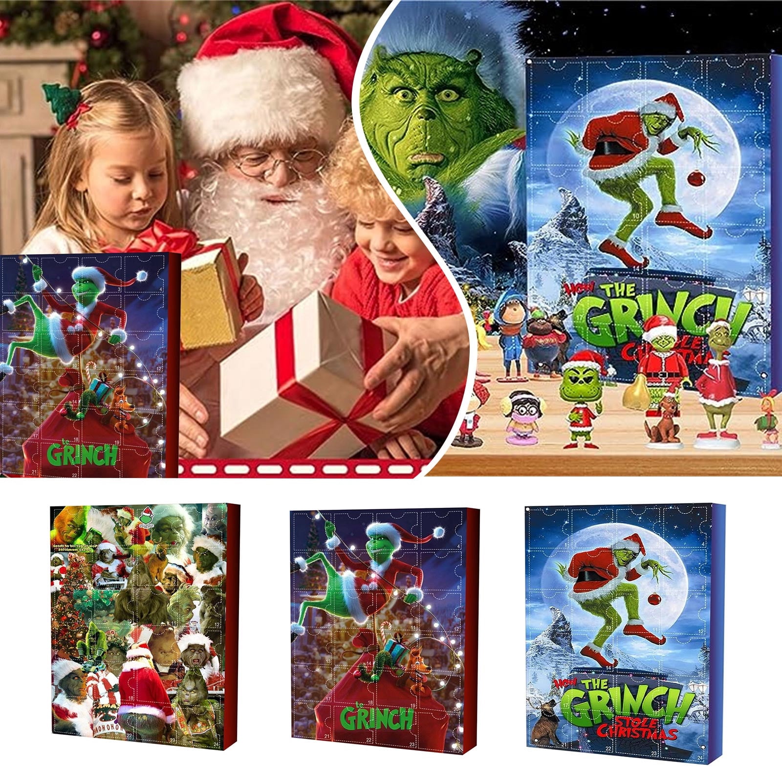 Lunuaoe Grinch Decorations 2025 Christmas Advent Calendar Contains 24 ...