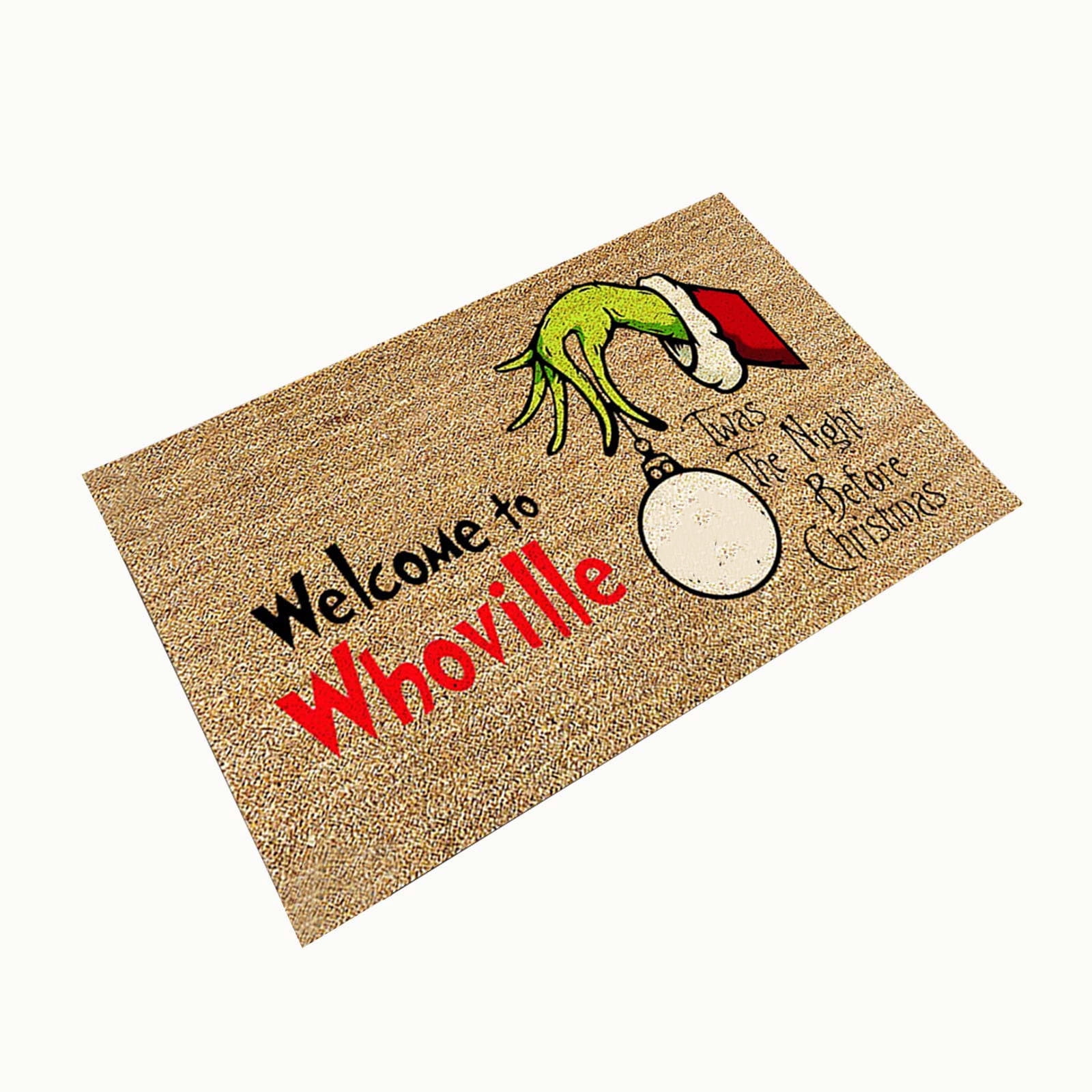 Lunuaoe Grinch Decorations 2024 Grinch Doormat Door Mat Indoor Outdoor ...