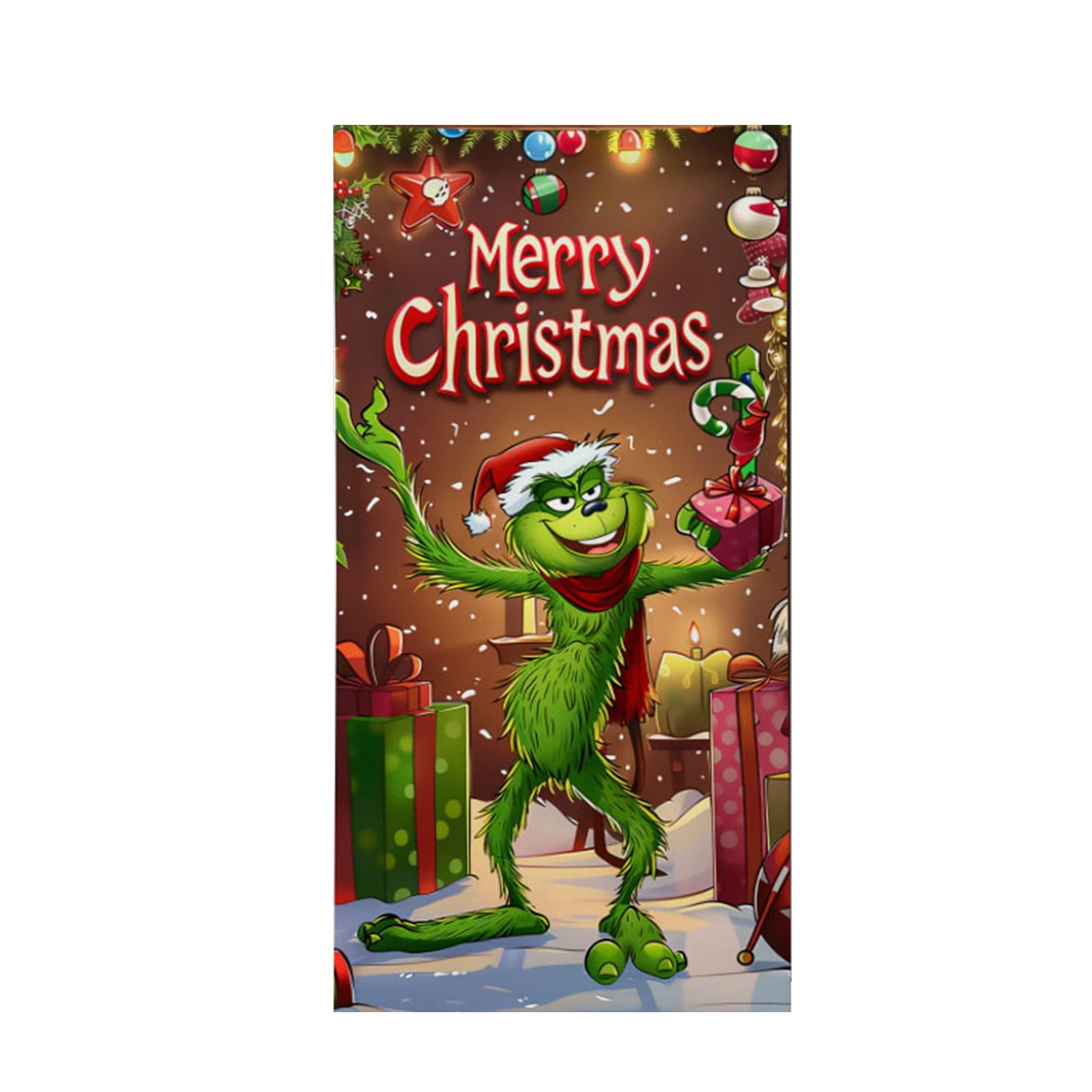 Lunuaoe Grinch Decorations Christmas Portiere Merry Christmas Tree Dog ...