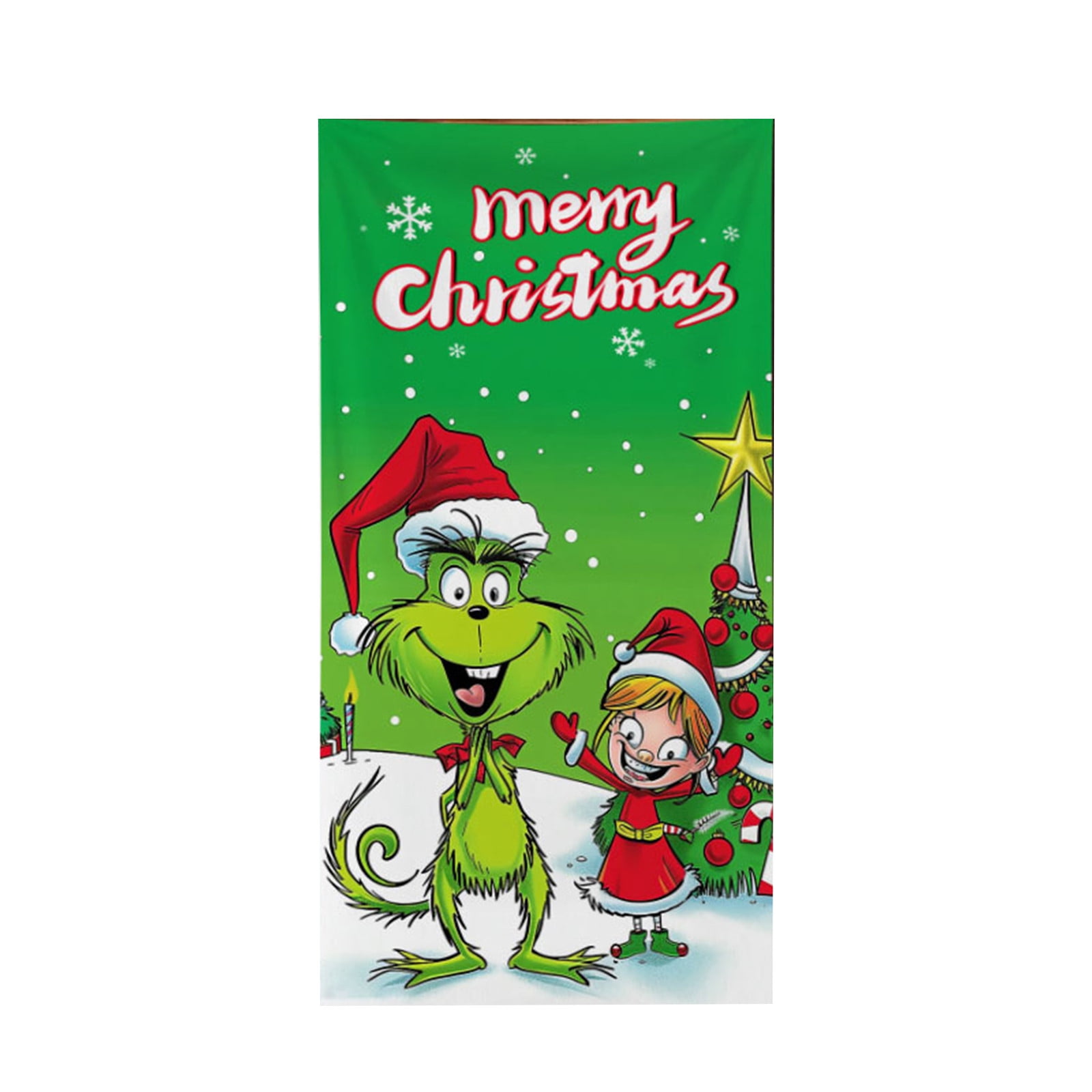 Lunuaoe Grinch Decorations Christmas Portiere Merry Christmas Tree Dog ...