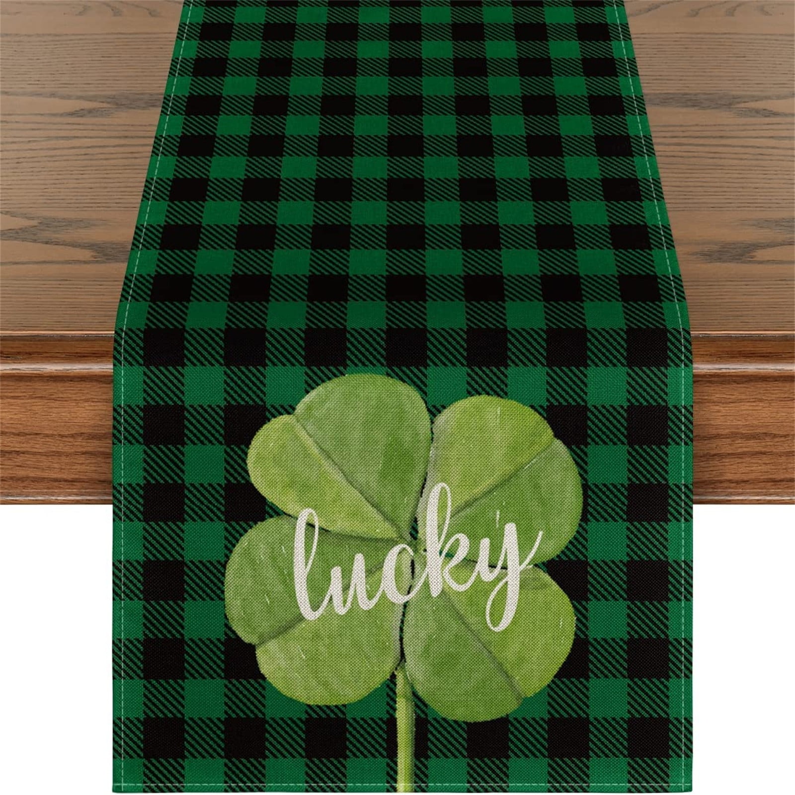 Hanas St Patrick's Day Decorations Green Lucky Shamrock Table Runner ...