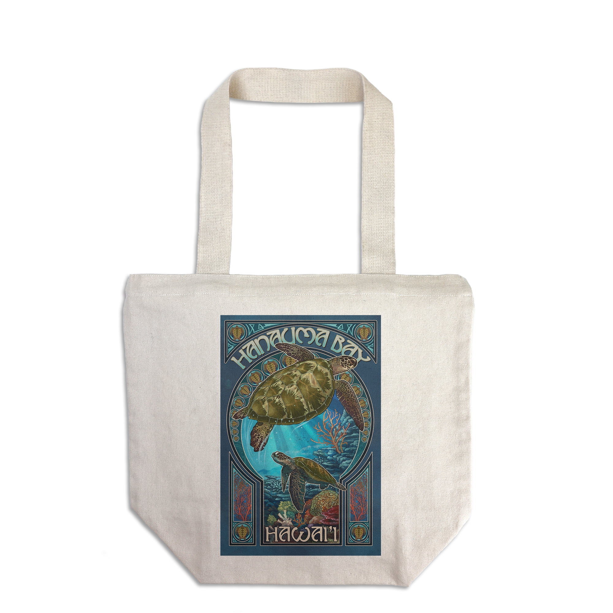 Hanauma Bay, Hawai'i, Sea Turtle, Art Nouveau (100% Cotton Canvas ...