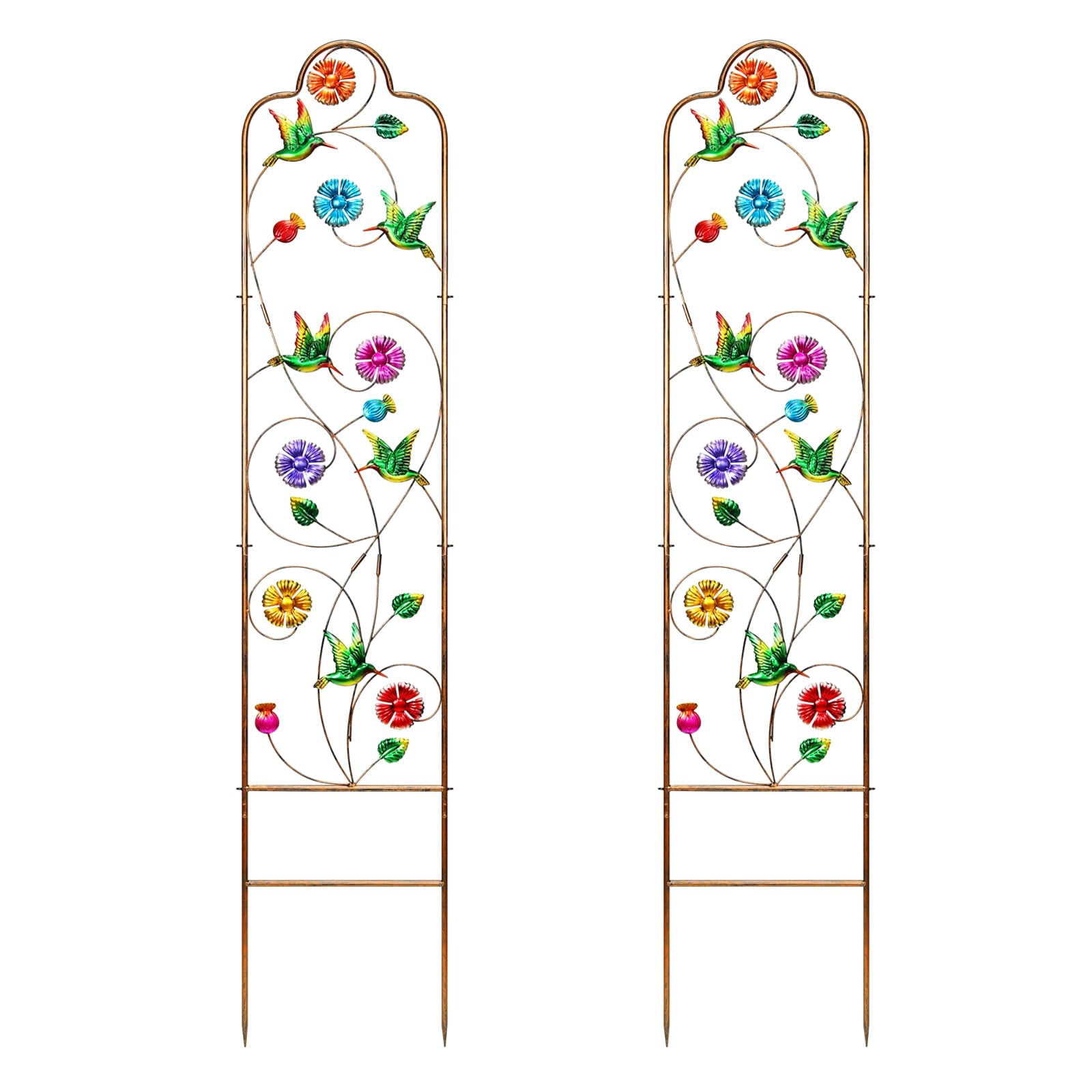 Hanayard 2 Pack Garden Trellis for Climbing Plants Outdoor Metal Arch ...