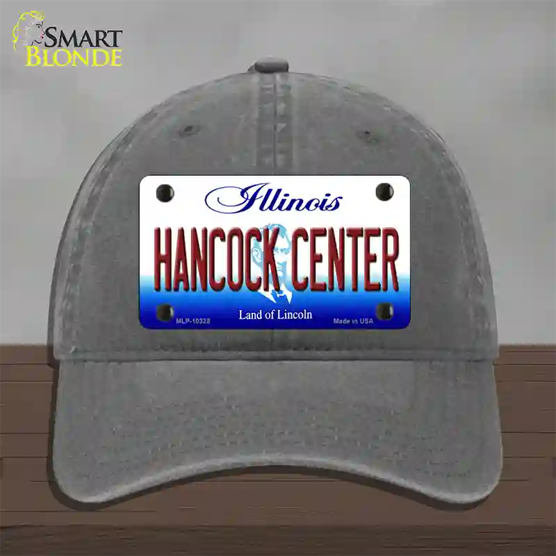 Hancock Center Illinois Novelty License Plate Hat Unconstructed Cotton ...