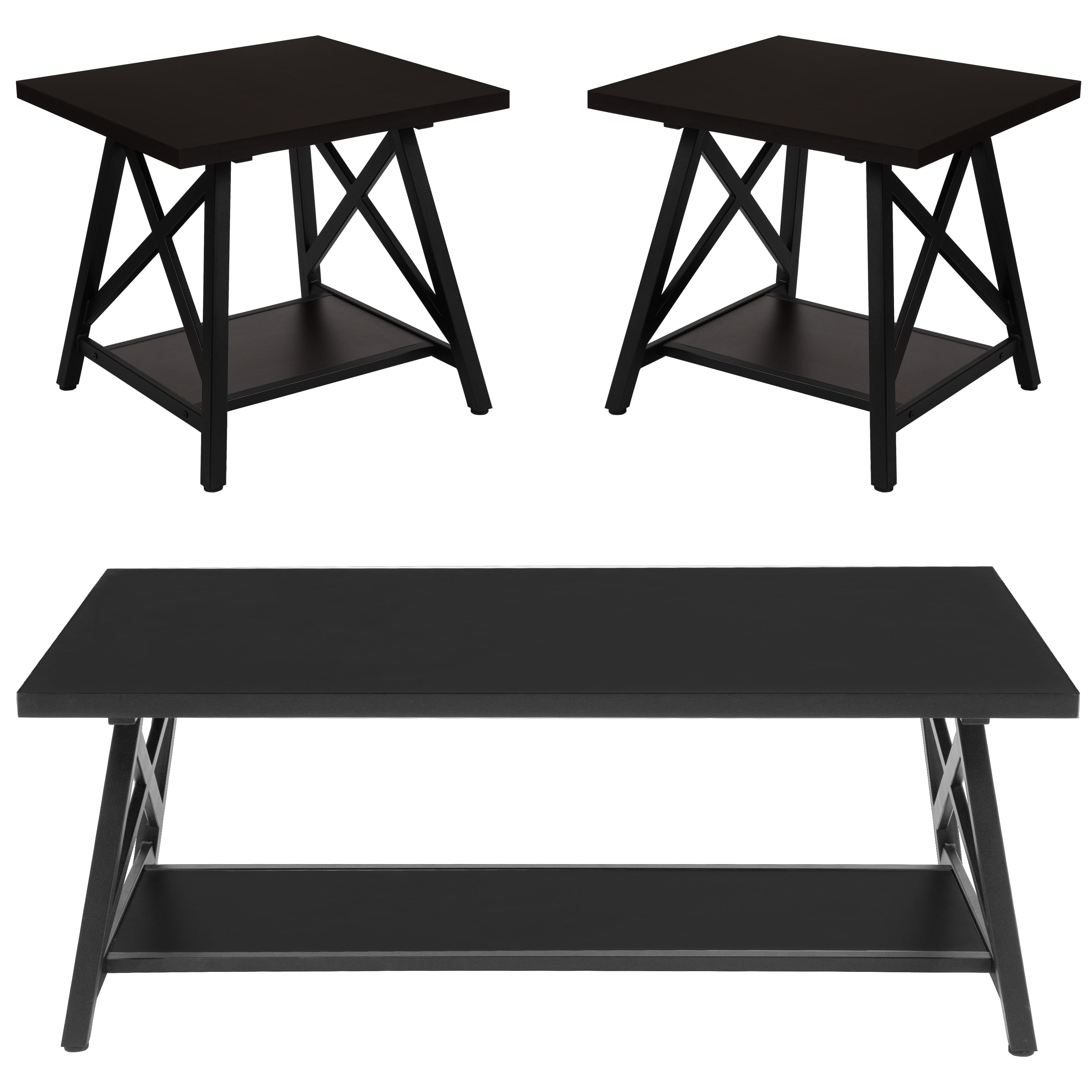 Hancock Park Collection Flash Furniture 3 Piece Coffee and End Table ...