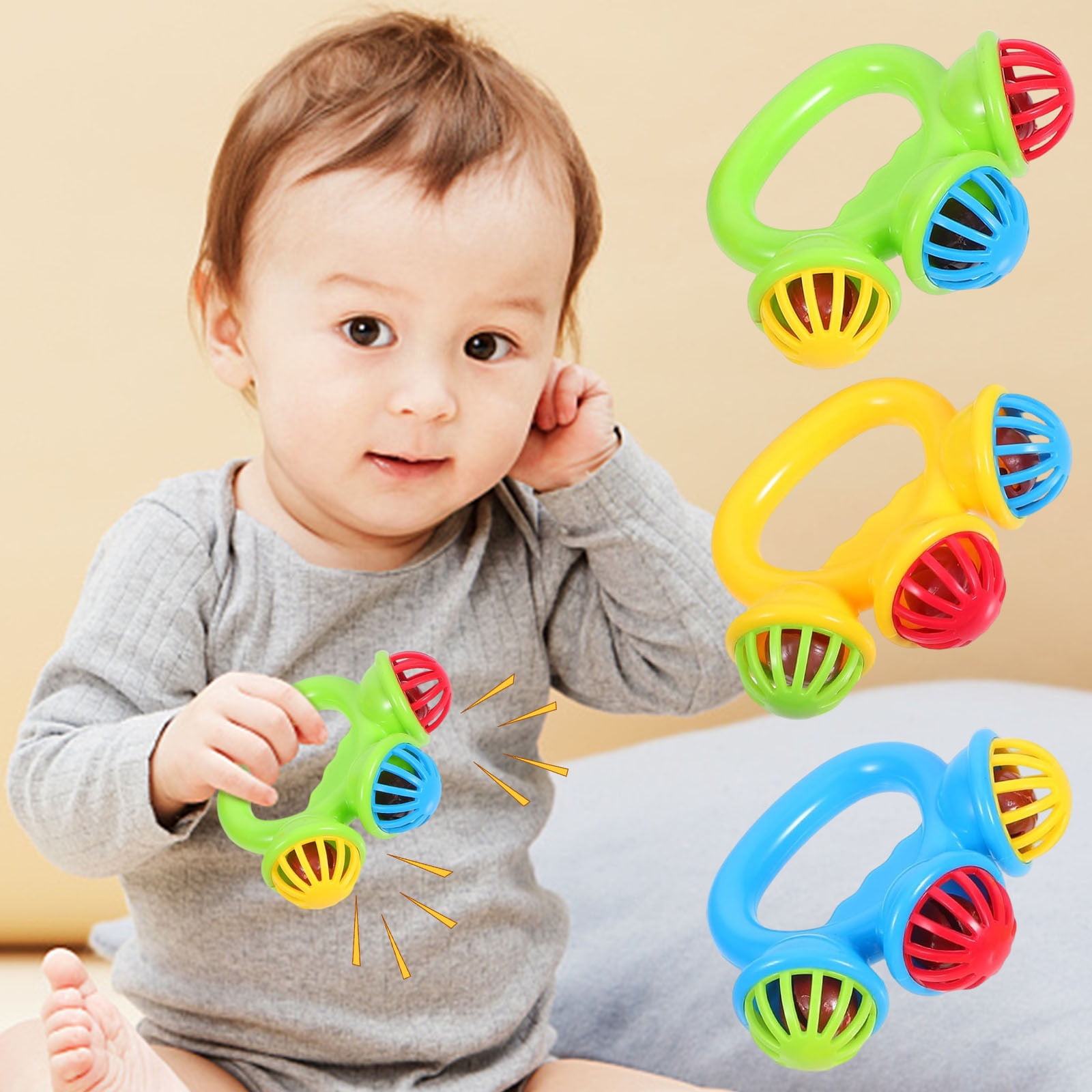 Hand Bells Jingle Tambourine Set | 3 Pack Mini Percussion Instruments ...