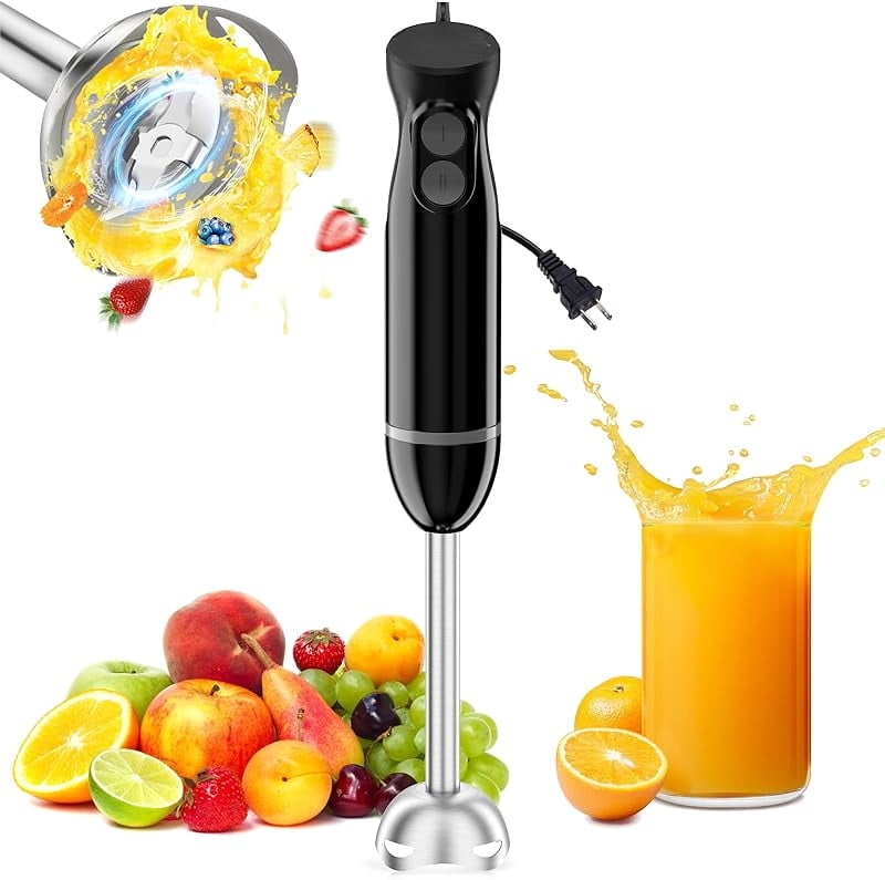 Hand Blender, 2-Speed Immersion Blender with Stainless Steel Blades ...