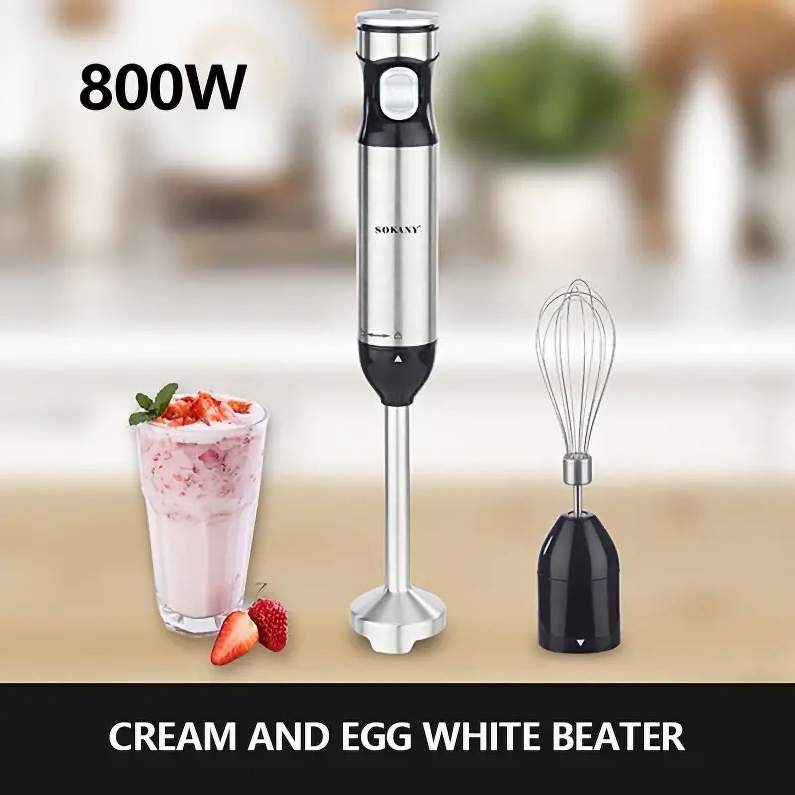 Hand Blender Mixer Mini Electric Stick With Egg Whisk Multi-Speed ...