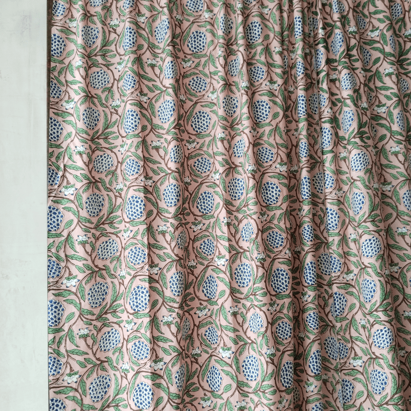 Hand Block Print Cotton Curtain Set of 2 Panel Home Decor India Style ...