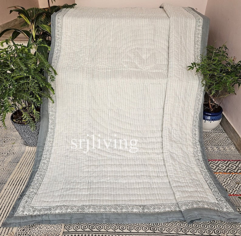Indian traditional Hand Block Printed Quilt 100%Cotton, Light Weight ...