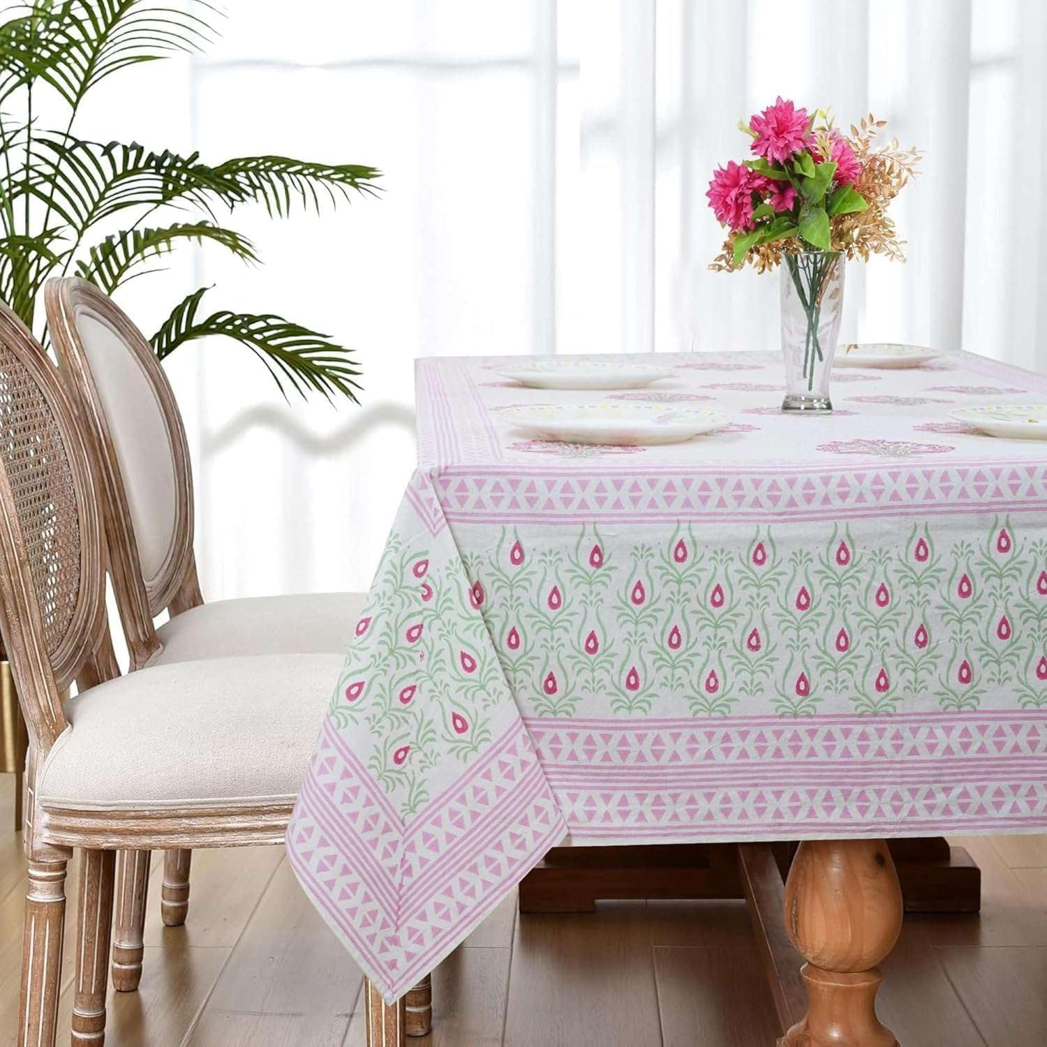 Hand Block Printed Table Cover - Exquisite Design, Premium Cotton ...