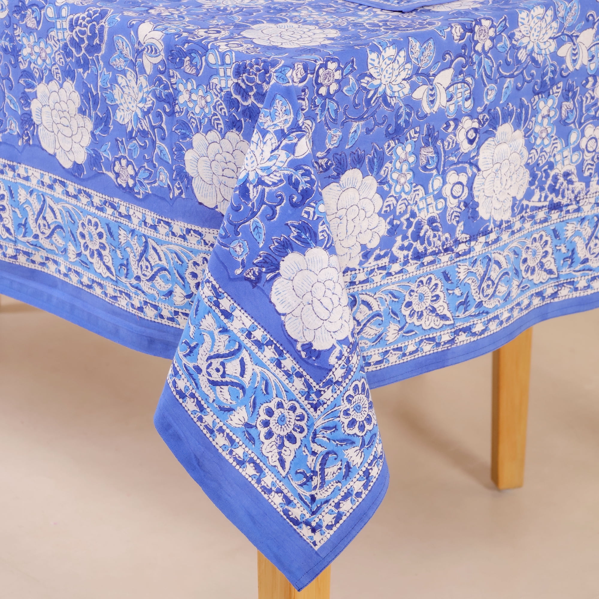 Hand Block Printed Table Cover - Exquisite Design, Premium Cotton ...