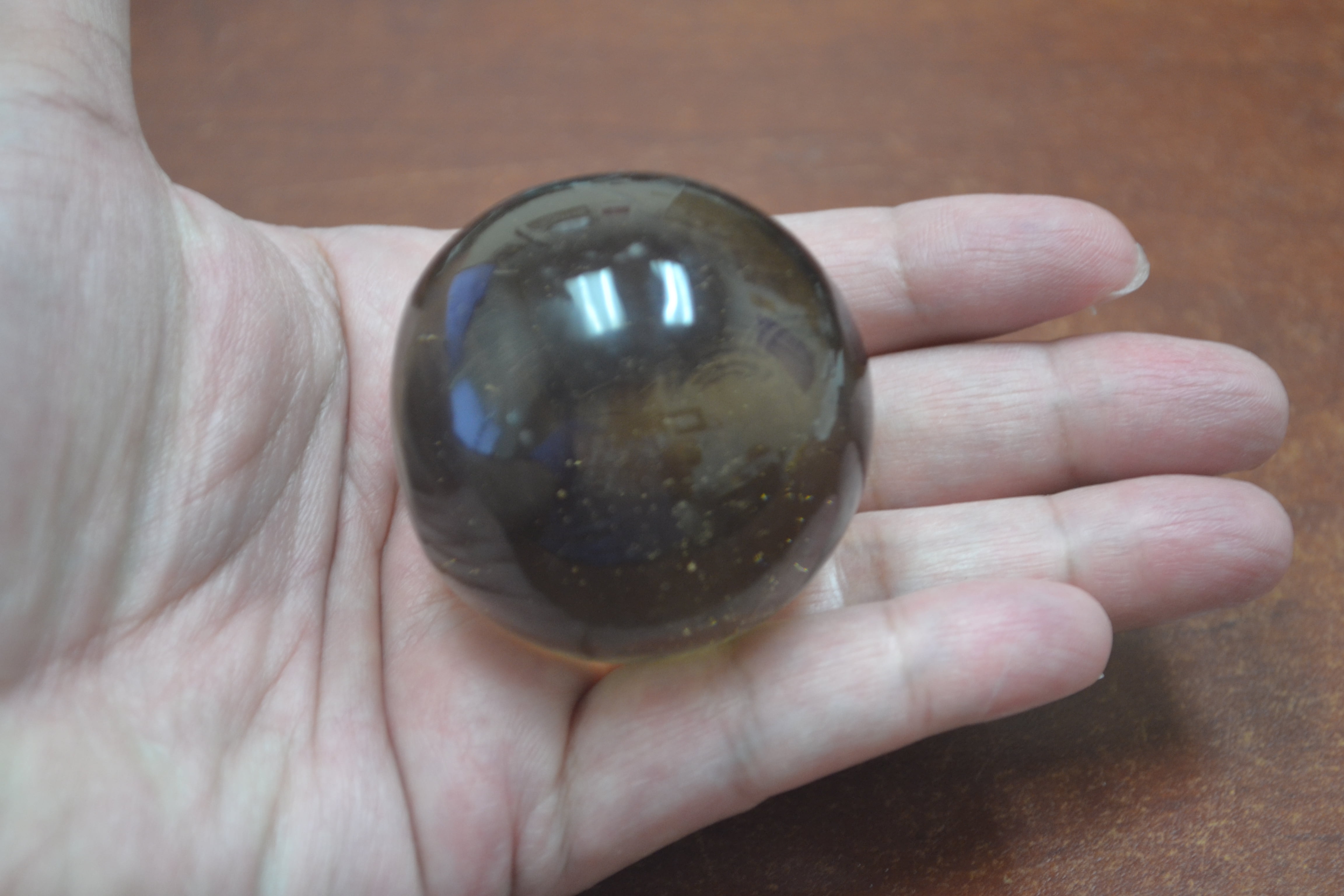 Hand Blown Amber Glass Sphere Ball 2" - Walmart.com