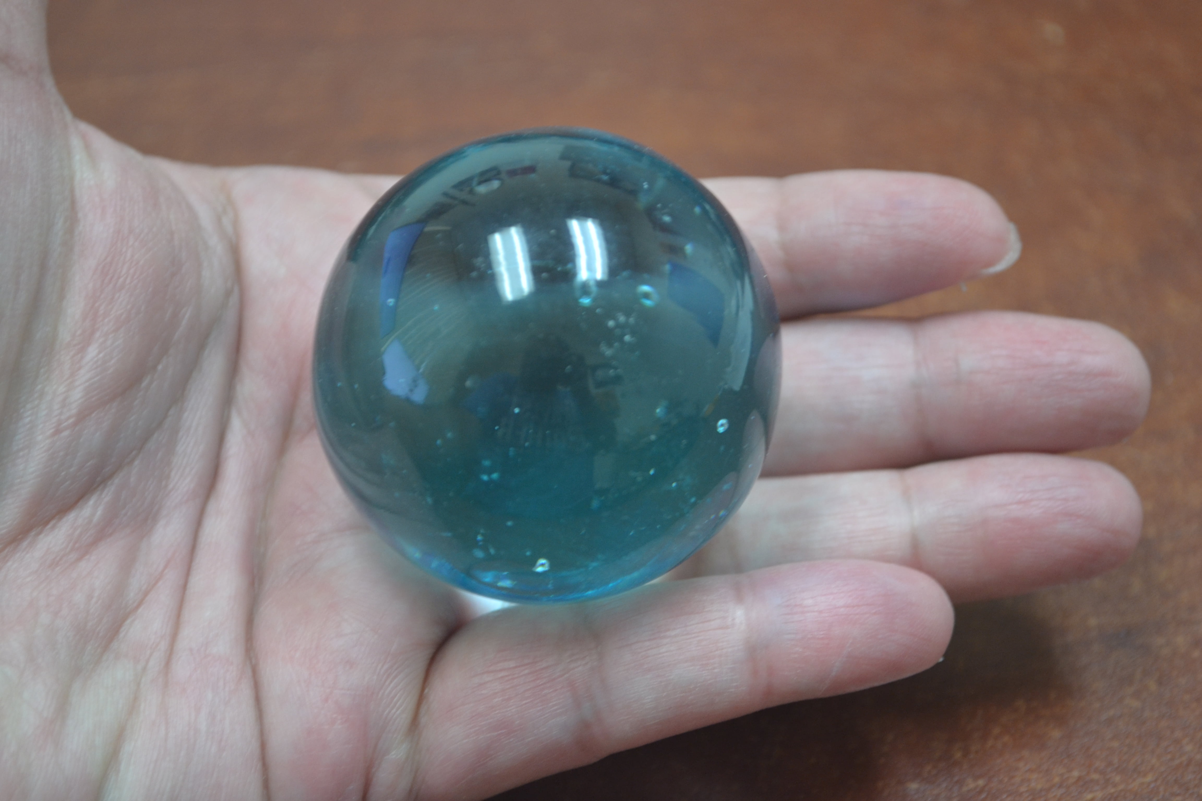 Hand Blown Blue Glass Sphere Ball 2" - Walmart.com