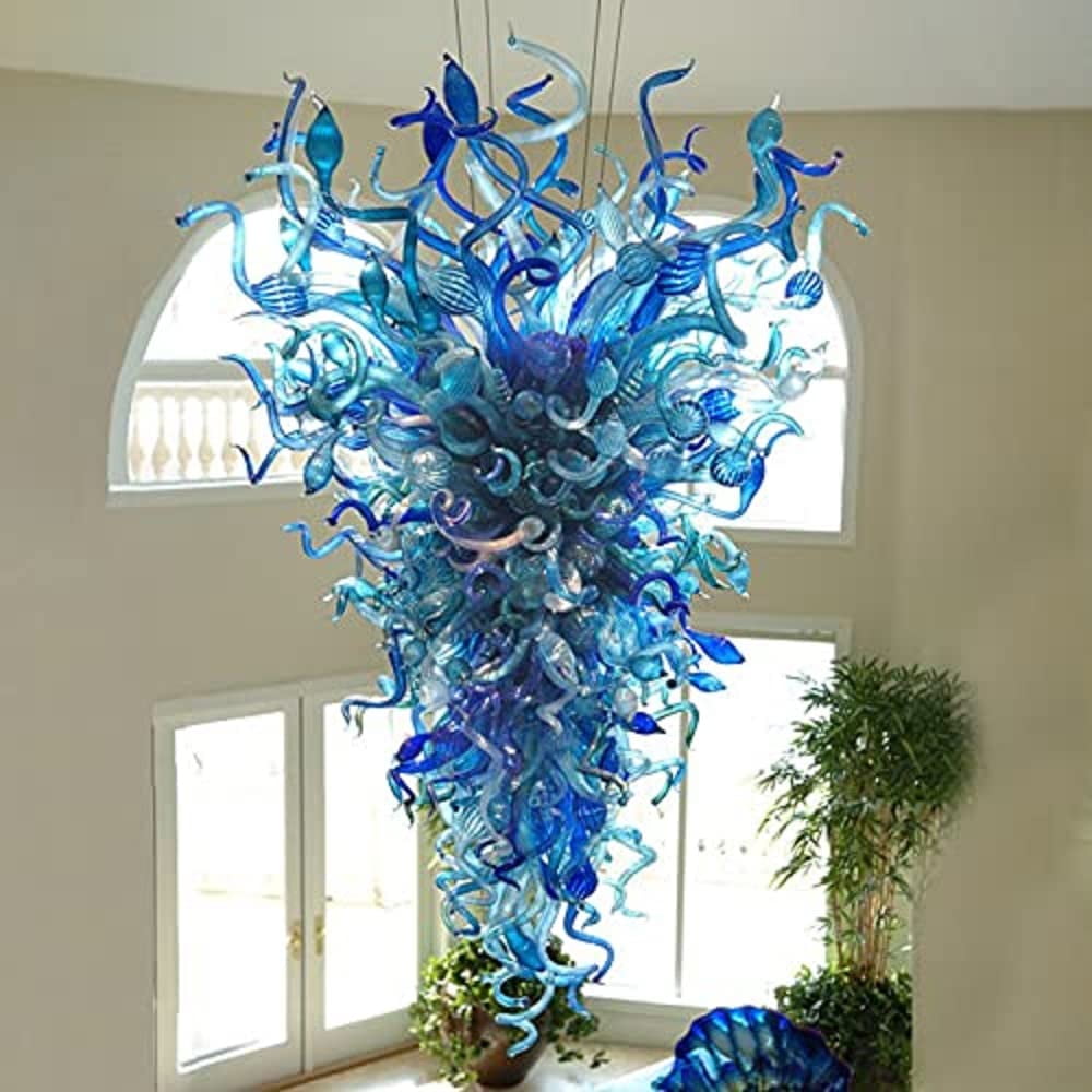 Longree Modern Hand Blown Glass Chandelier, Customizable for Bedroom ...