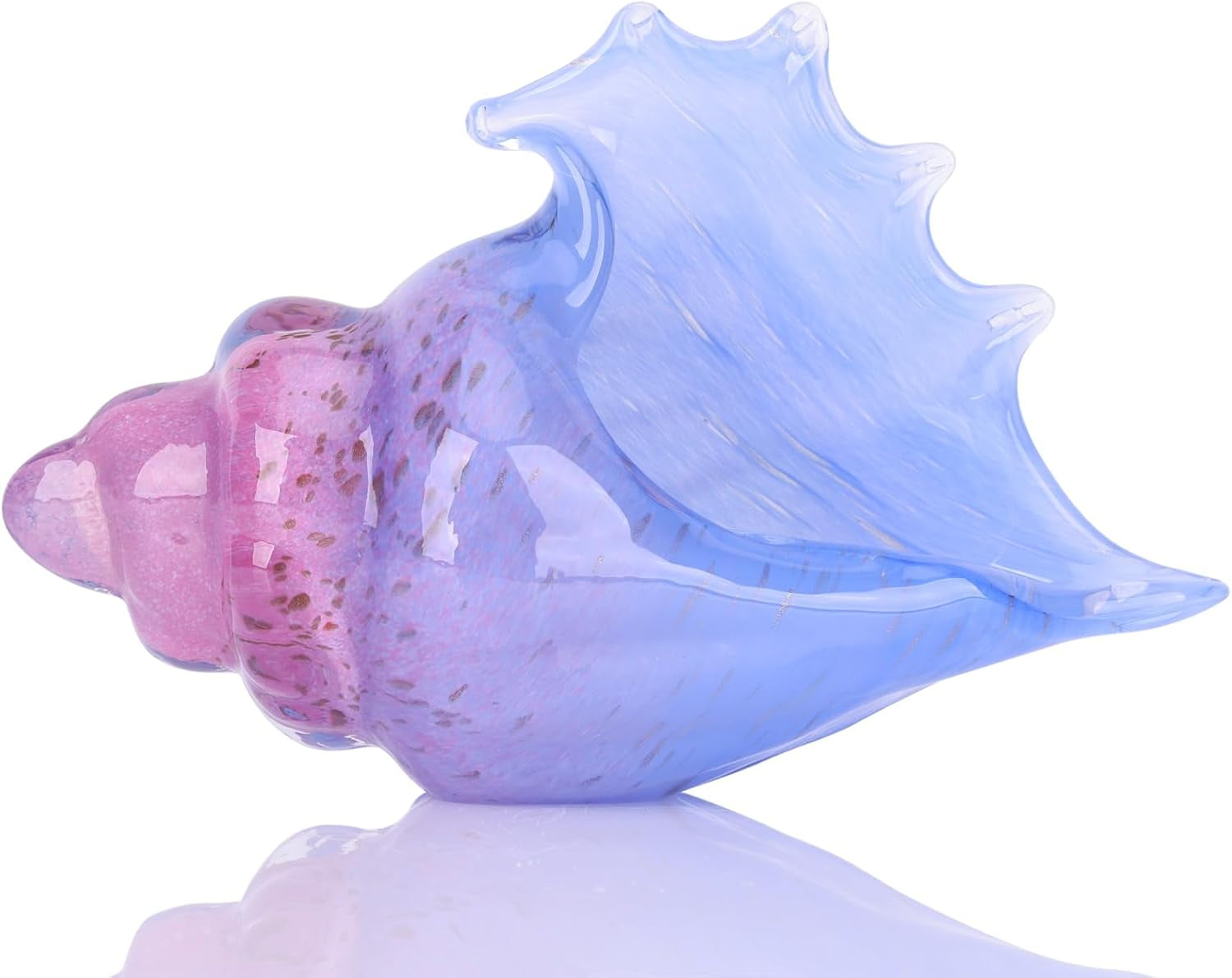 Hand Blown Glass Conch Statues, Coastal Home Decor Conch Corners, Glass ...