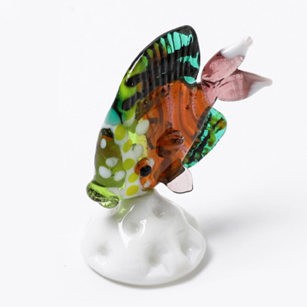 Hand Blown Glass Tropical Fish Figurines Collectibles Ornament, Glass ...