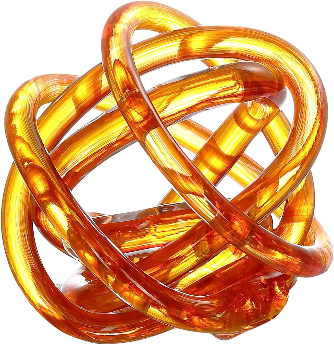 Hand Blown Infinity Knot Sommerso Art Orbit Glass Ball for Home Decor 4 ...