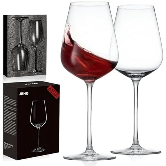 Hand Blown Italian Style Crystal Bordeaux Wine Glasses - Great Gift ...