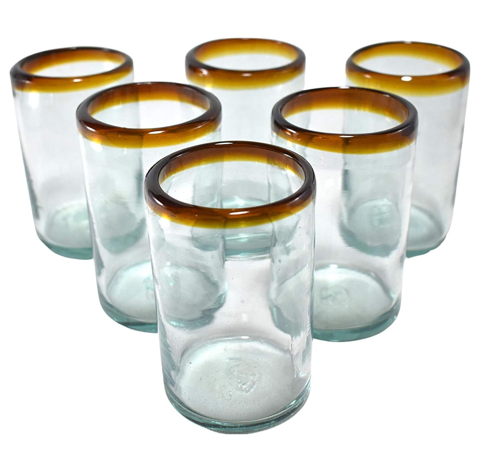Hand Blown Mexican Drinking Glasses Artisan Crafted from Mexico Set of ...