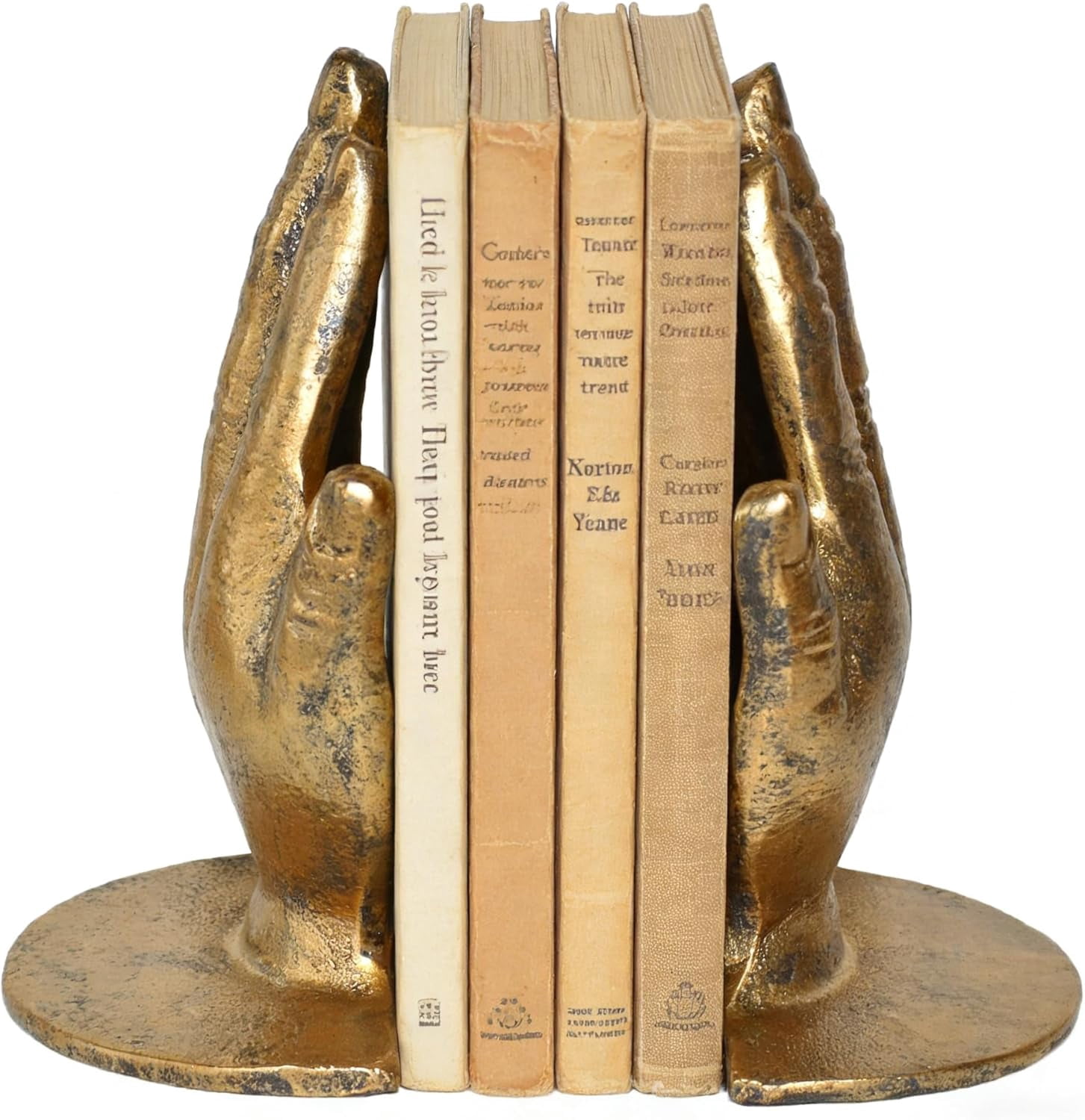 Hand Bookends Decorative, Heavy Duty Cast Iron Book Holder, Prayer Ends ...