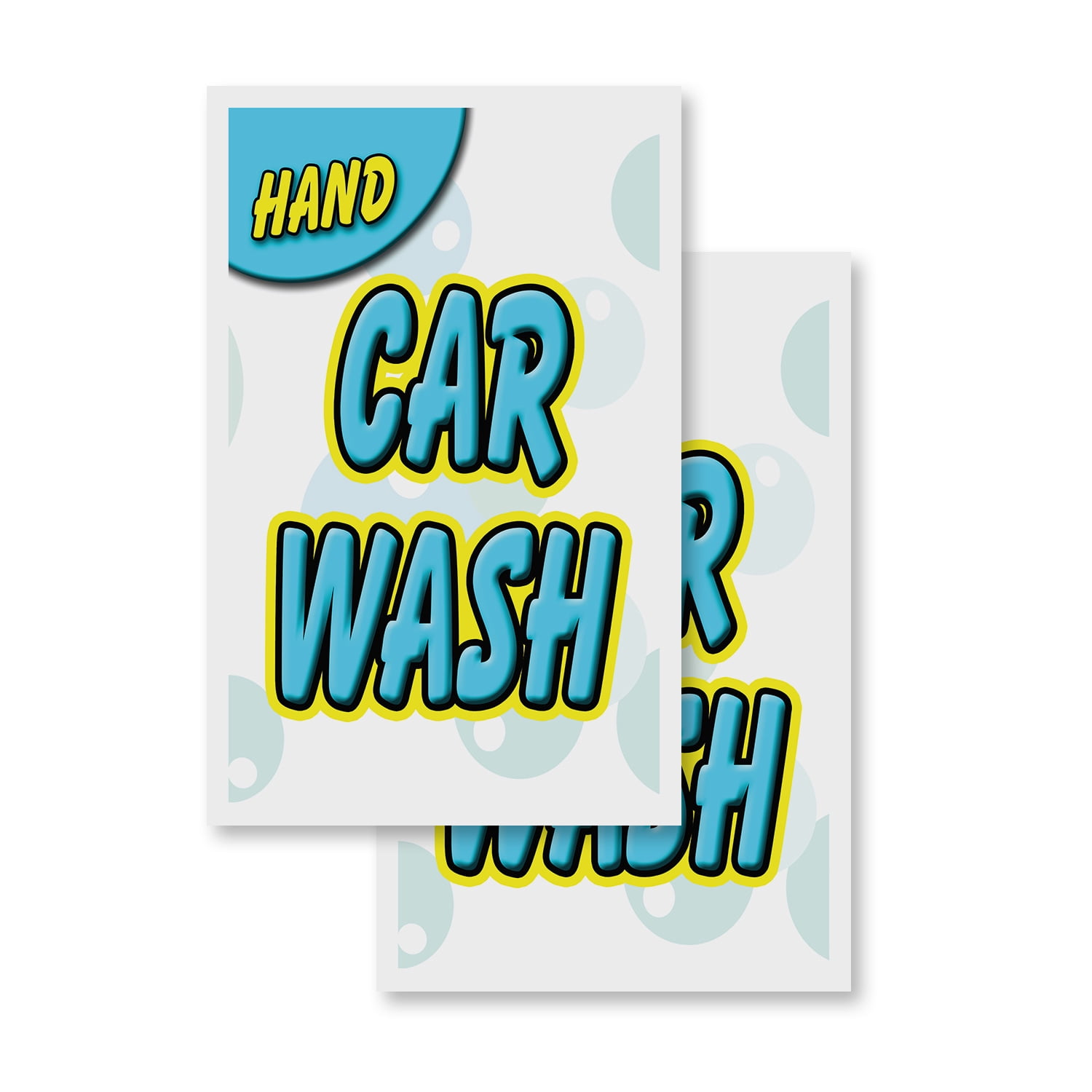Hand Car Wash (2-PACK) 24" x 36" Vinyl Decals | Sign Insert Peel ...