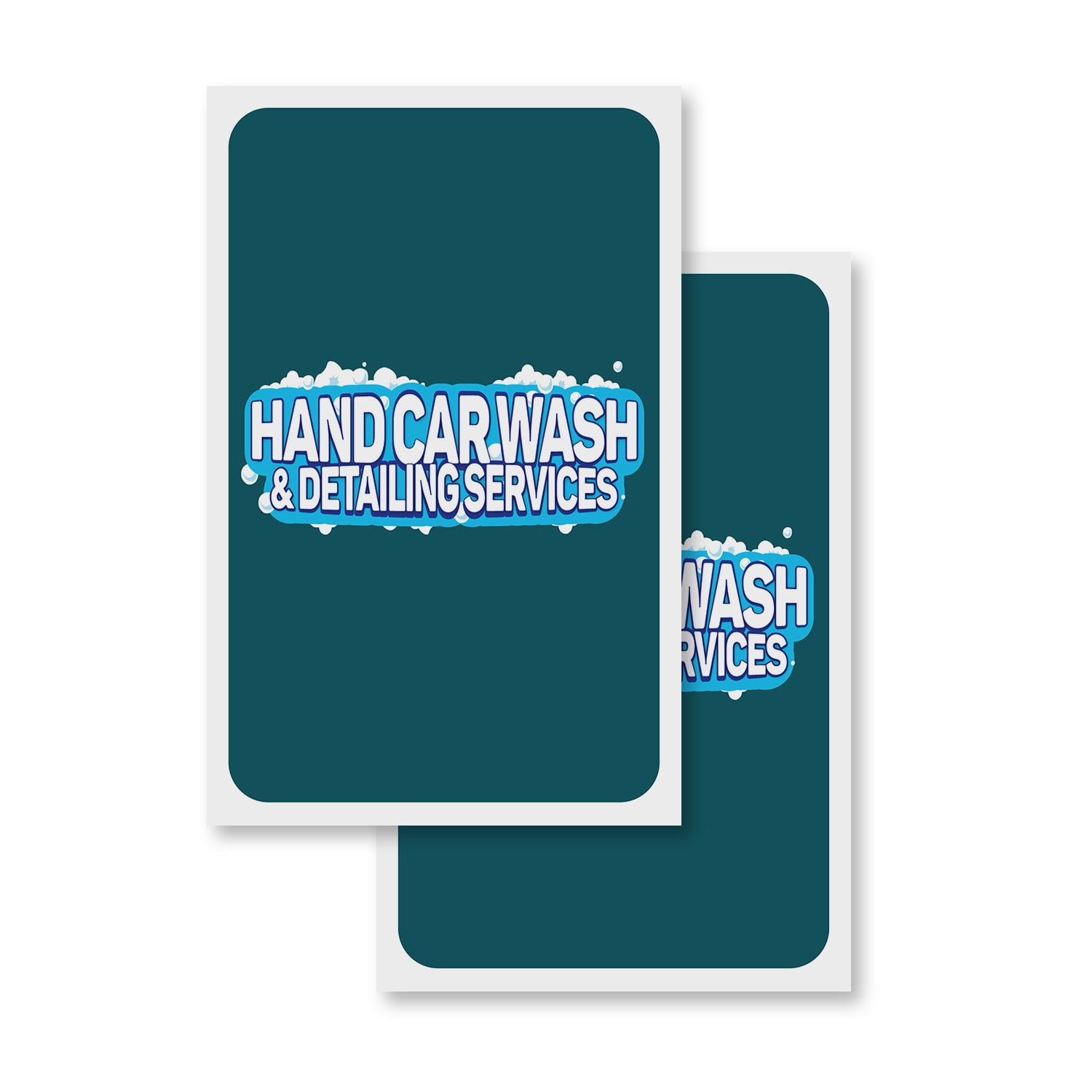 Hand Car Wash (2-PACK) 24" x 36" Vinyl Decals | Sign Insert Peel ...