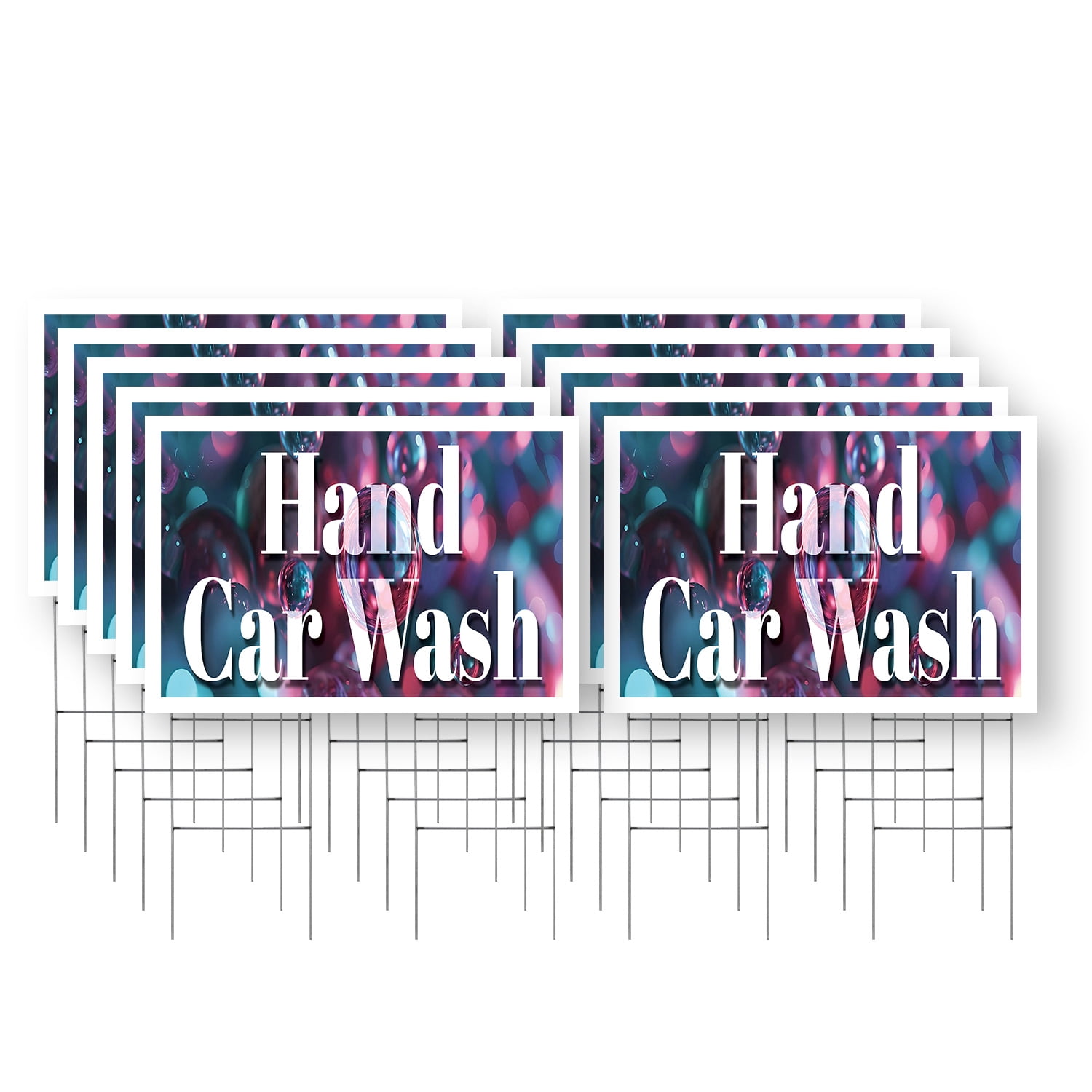 Hand Car Wash Yard Sign 10 Pack of 24 Inch x 36 Inch Double Sided ...