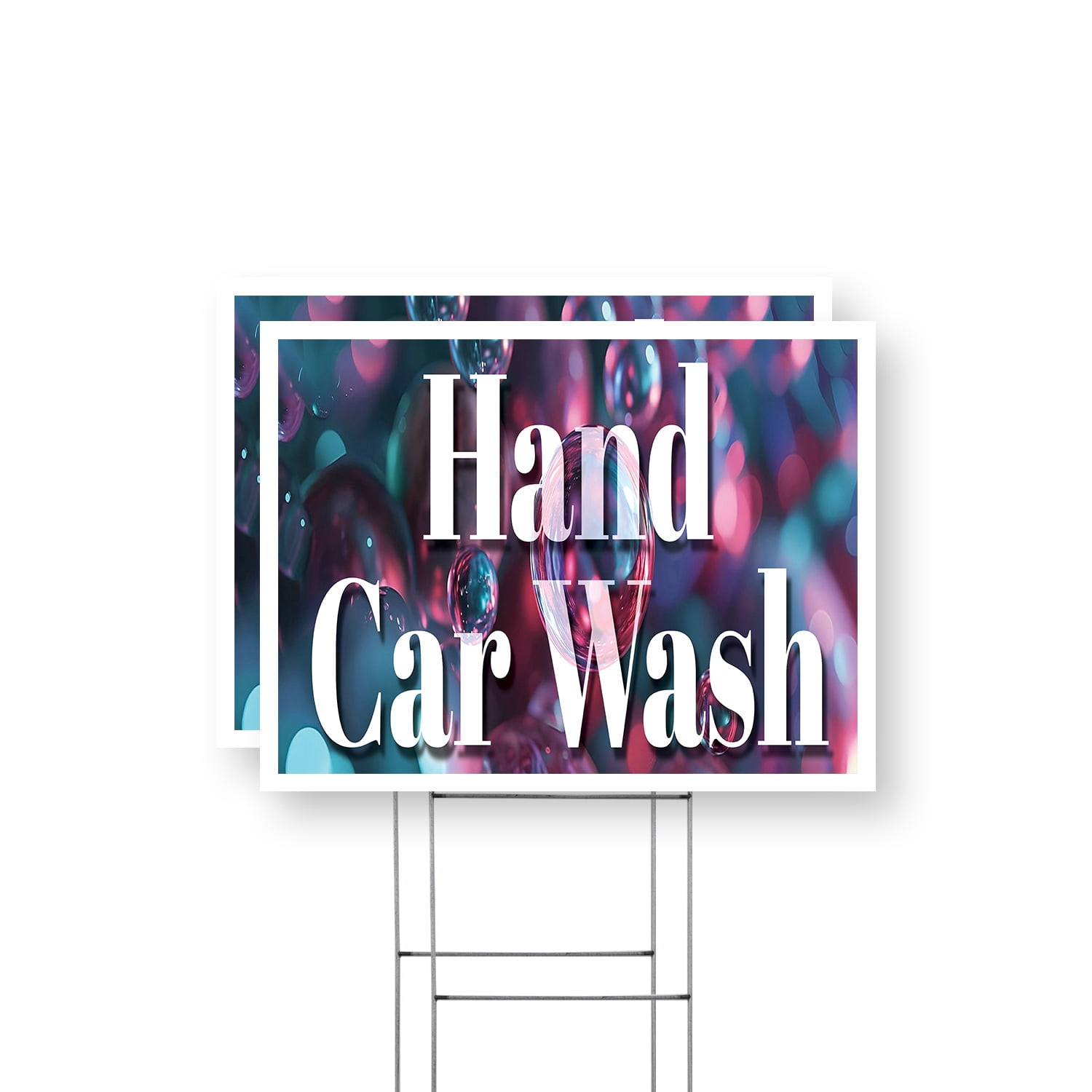 Hand Car Wash Yard Sign 2 Pack of 18 Inch x 24 Inch Single Sided ...