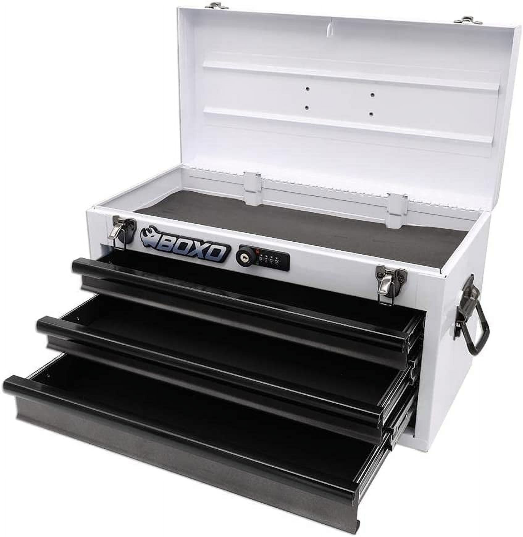 Hand Carry Tool Box 3-Drawer Heavy Duty Steel Toolbox with Lock System ...